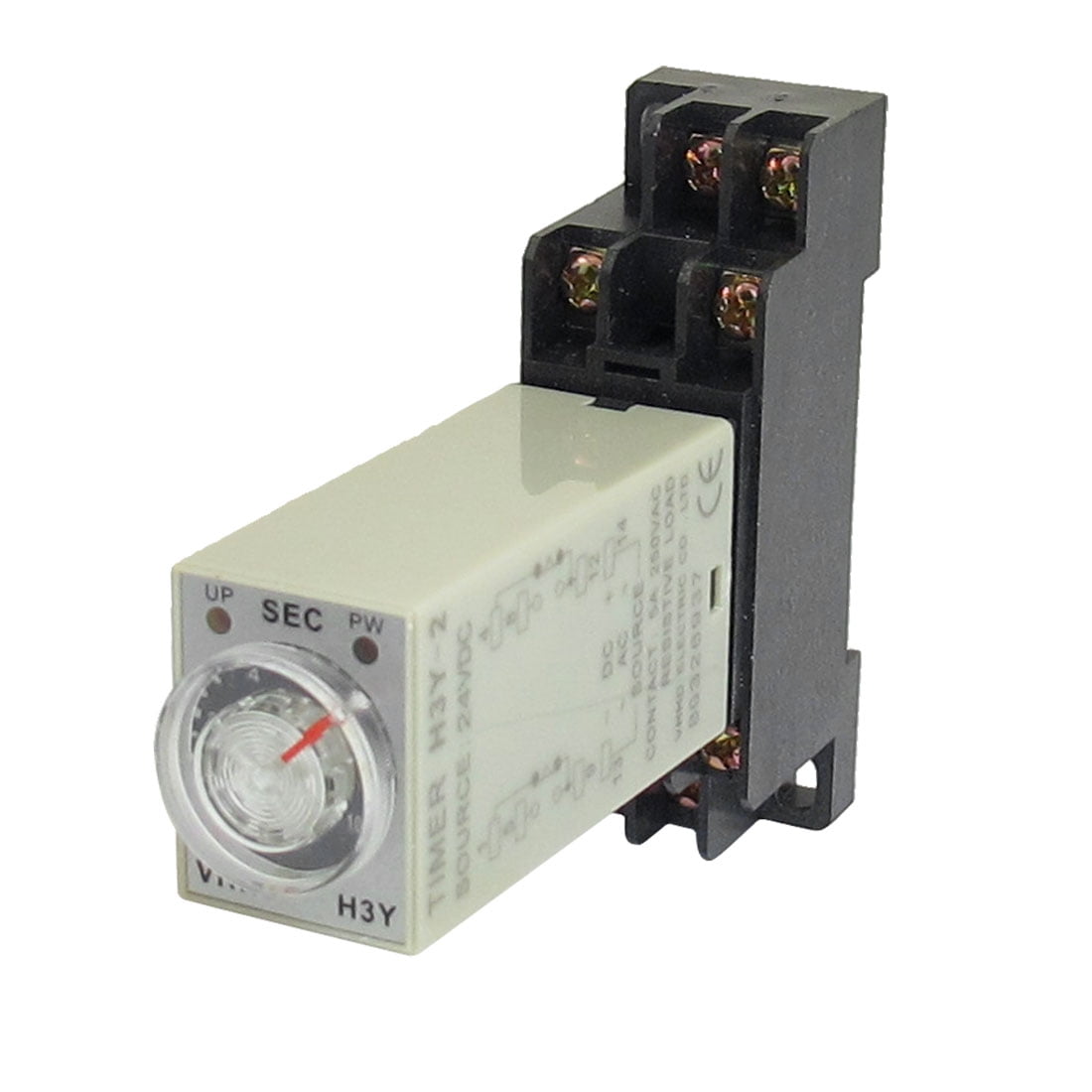 Unique Bargains DC 24V 8 Pins DPDT 0-10S Timer Delay DIN Rail Time ...