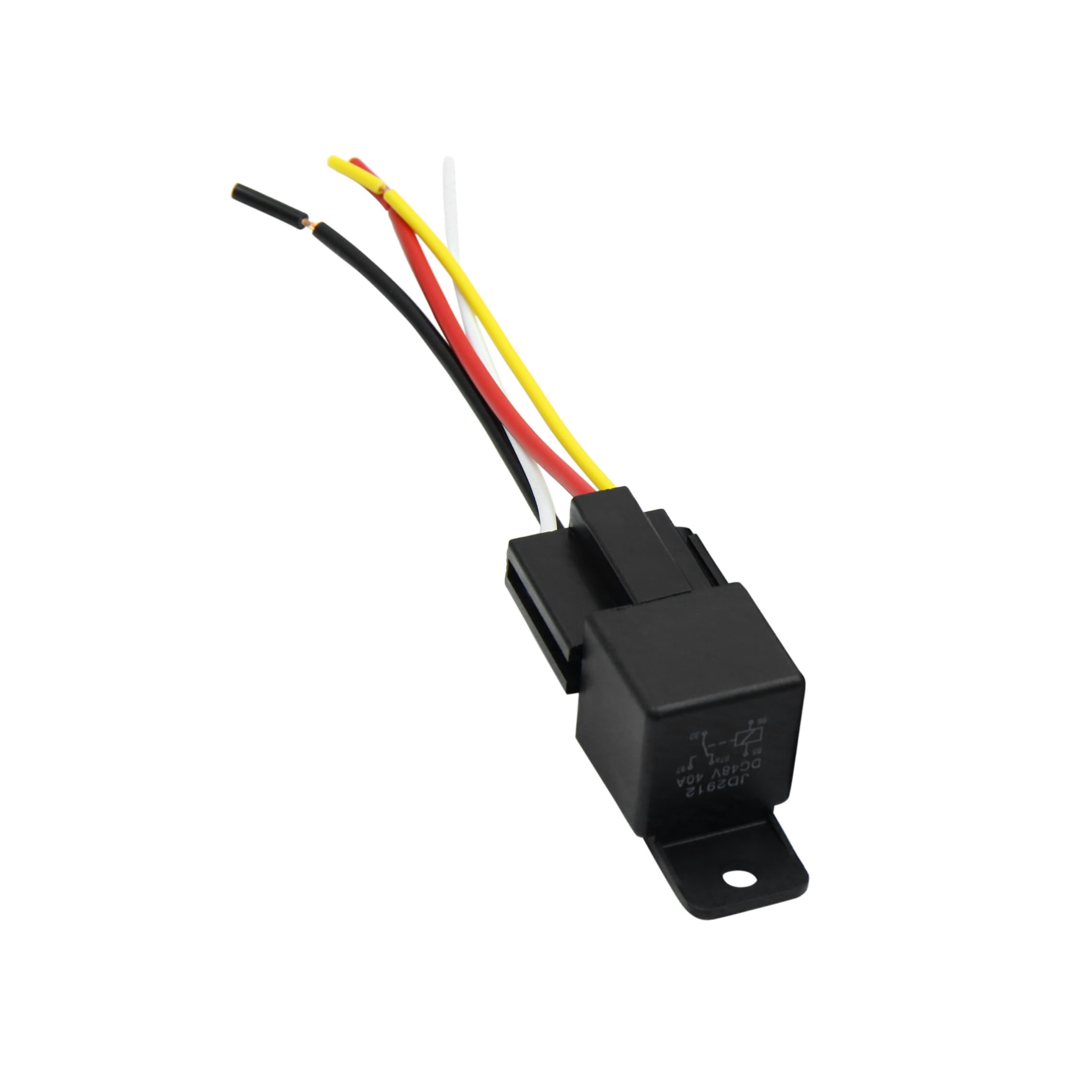 Unique Bargains DC 48V 40A SPST Car Relay 5 Pin 4 Wires w/ Harness ...