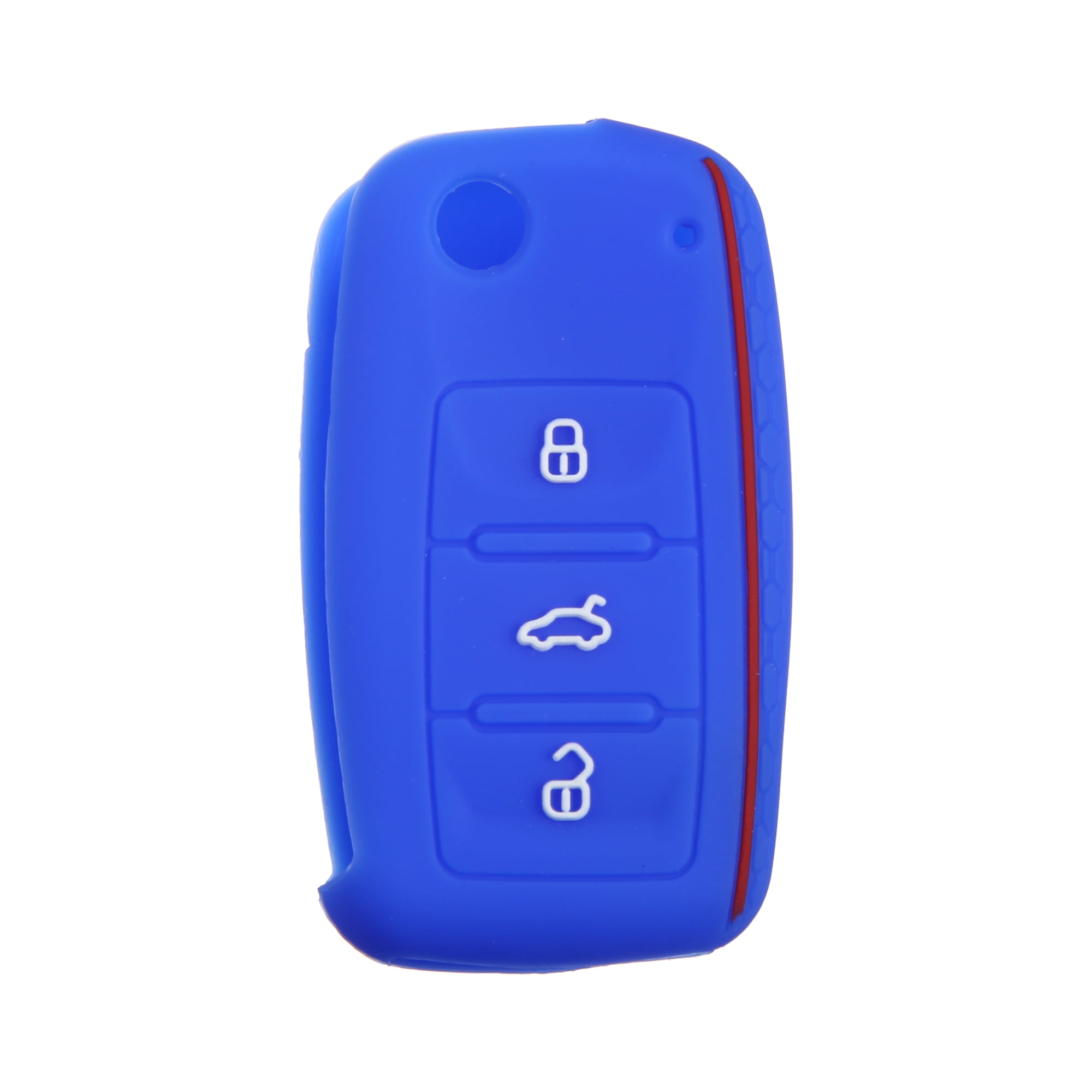 Unique Bargains Dark Blue Silicone Car Remote Control Key Fob Shell ...