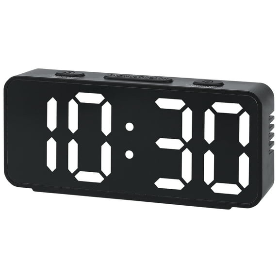 Unique Bargains Digital Alarm Clock for Bedroom Dorm Black 5.1"L x 1.0 ...