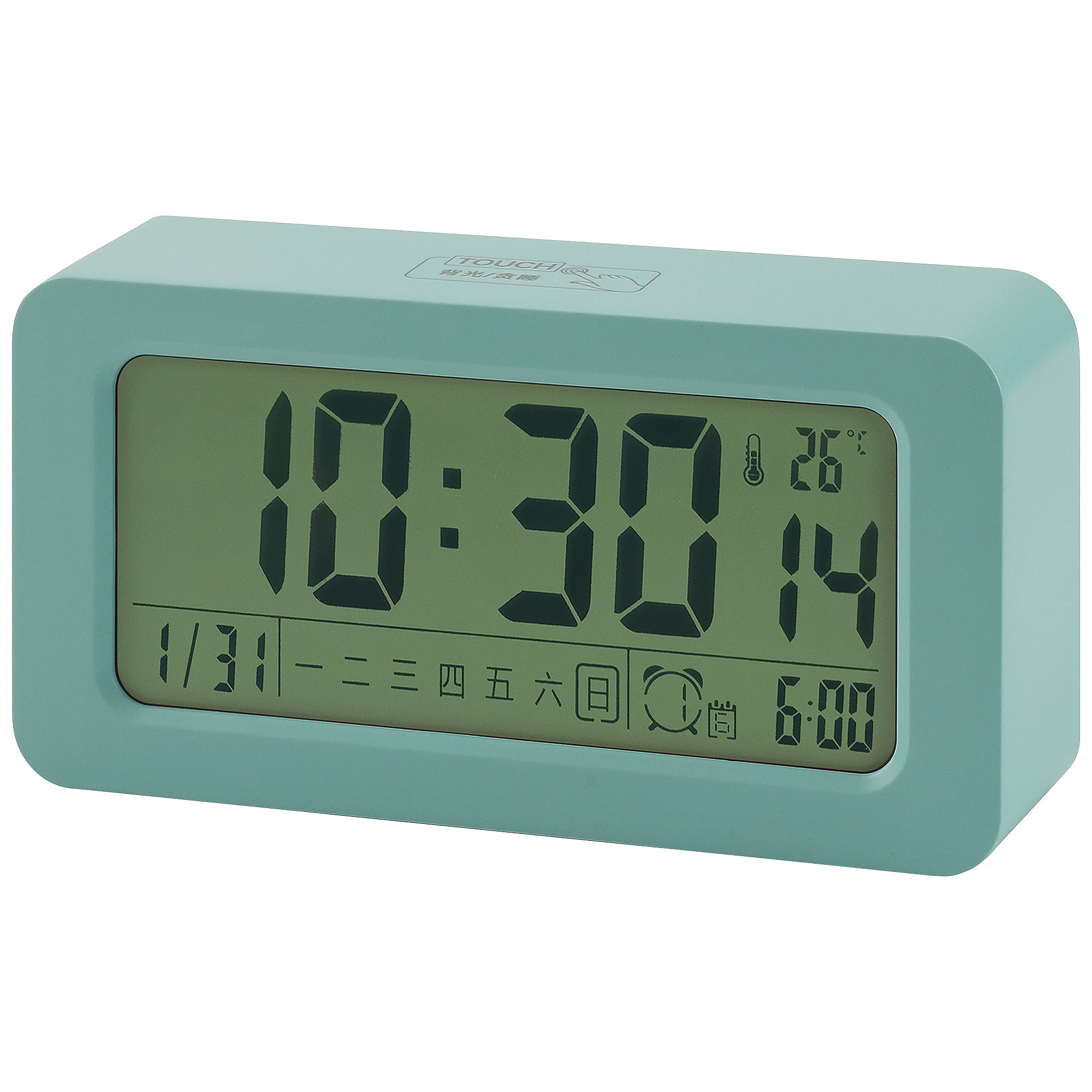 Unique Bargains Digital Alarm Clock with LED Display Green 5.4"L x 1.4 ...