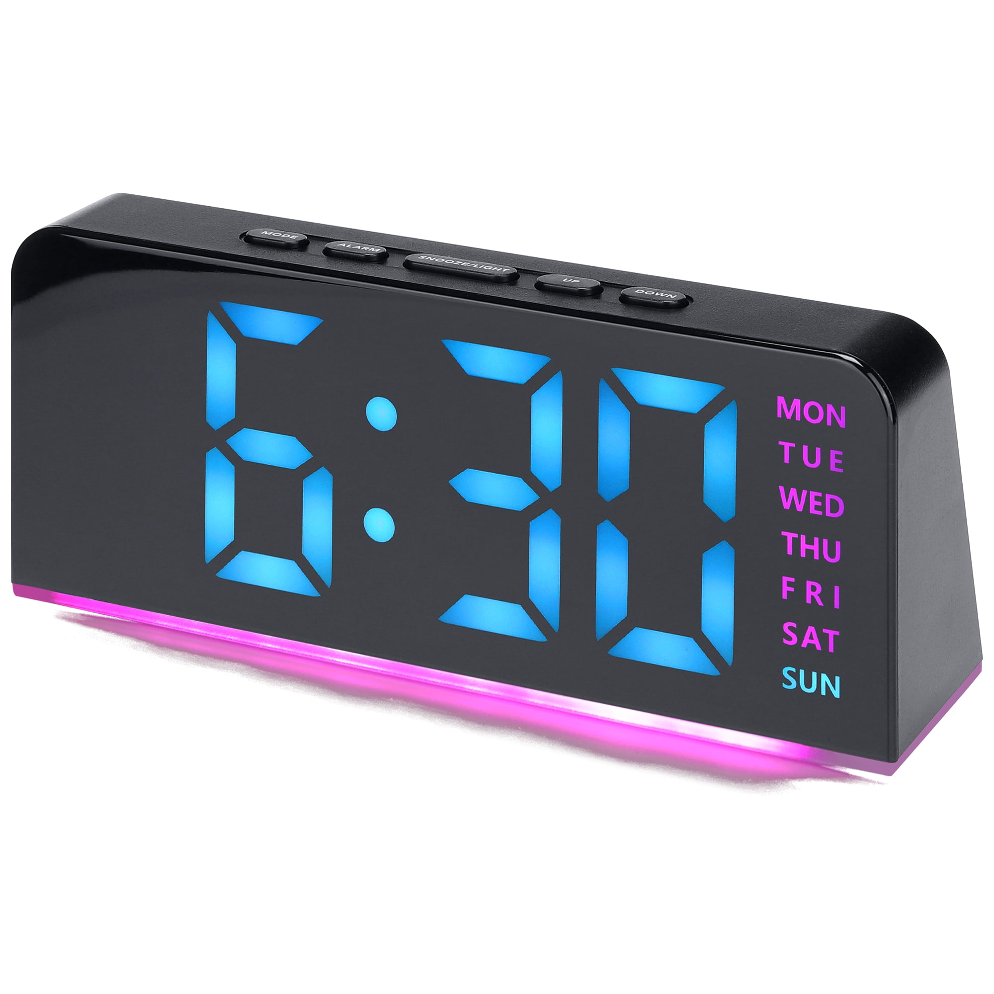 Unique Bargains Dimmable Dual Alarm Clock for Heavy Sleepers 6.3" x 1.6 ...
