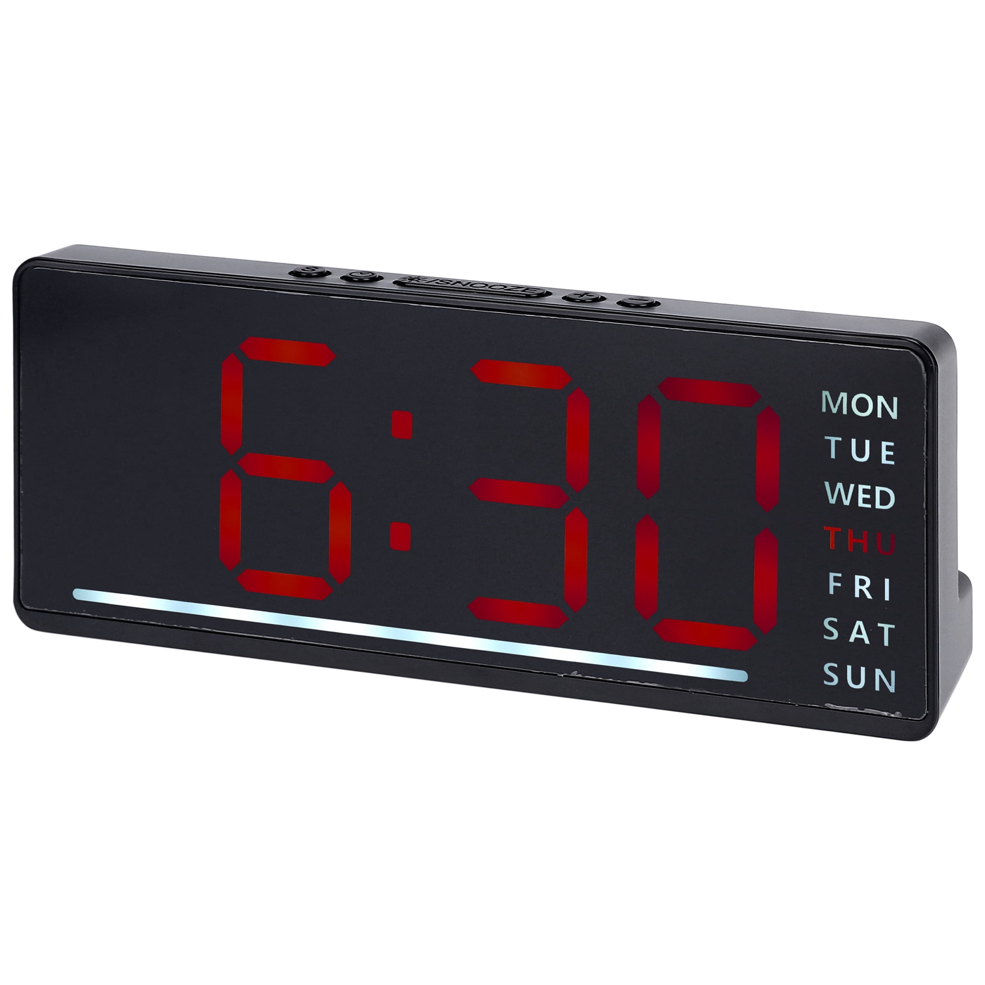 Unique Bargains Digital Dual Alarm Clock for Bedroom Red - Walmart.com