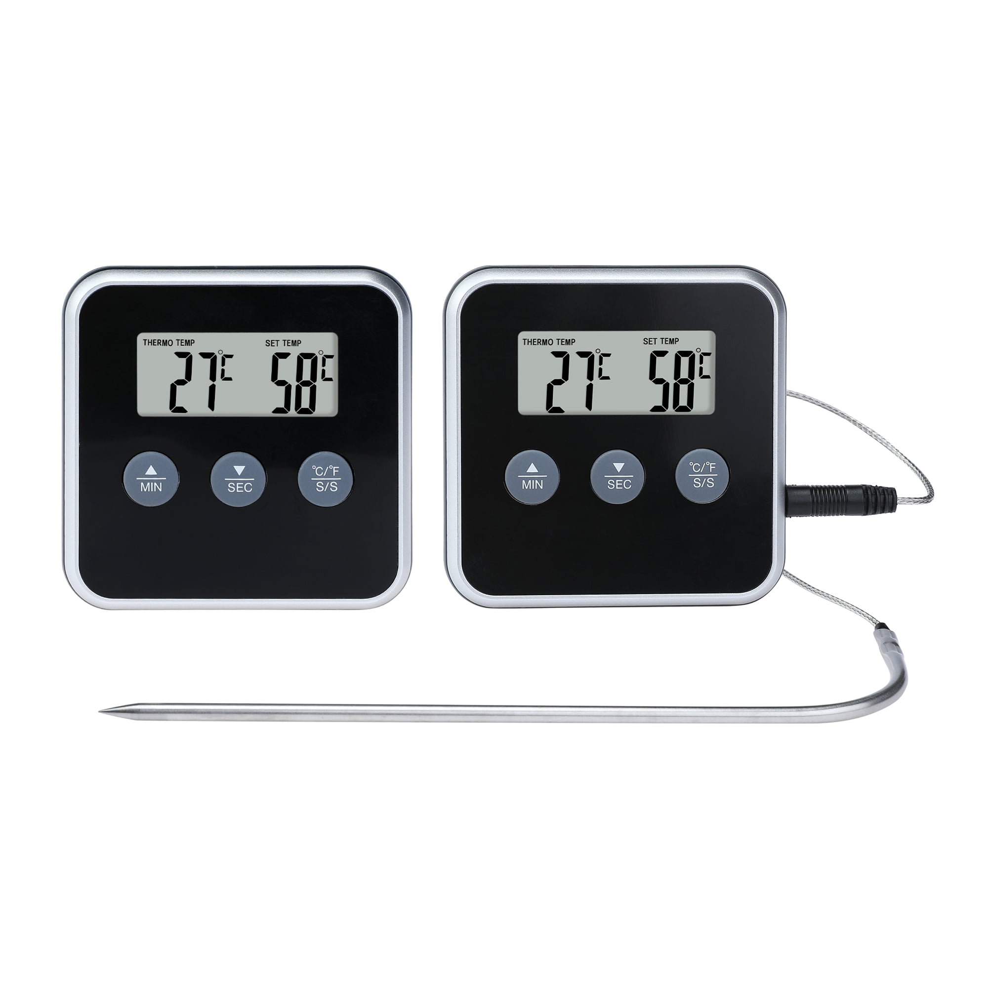 Unique Bargains Digital Meat Instant Read Cooking Thermometer Black ...