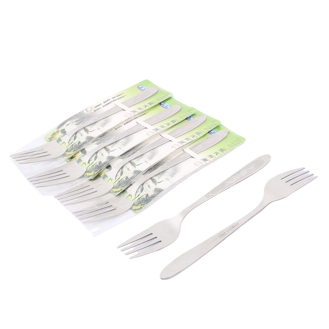 Unique Bargains Dinner Forks Set of 6 Stainless Steel Forks 7.3 inches ...