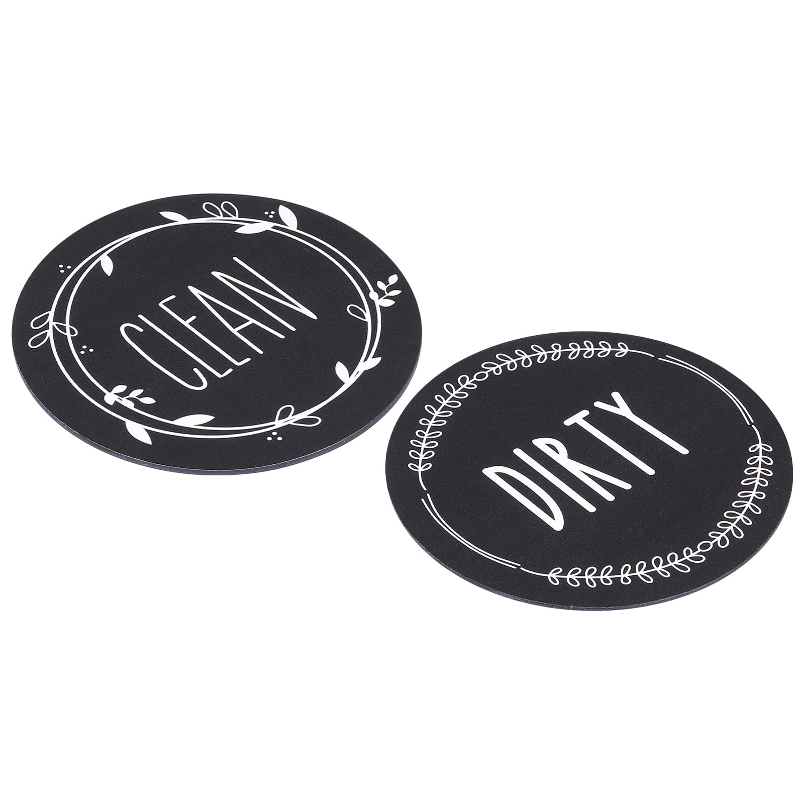 Unique Bargains Dishwasher Magnet Clean Dirty Sign Round Black Double ...