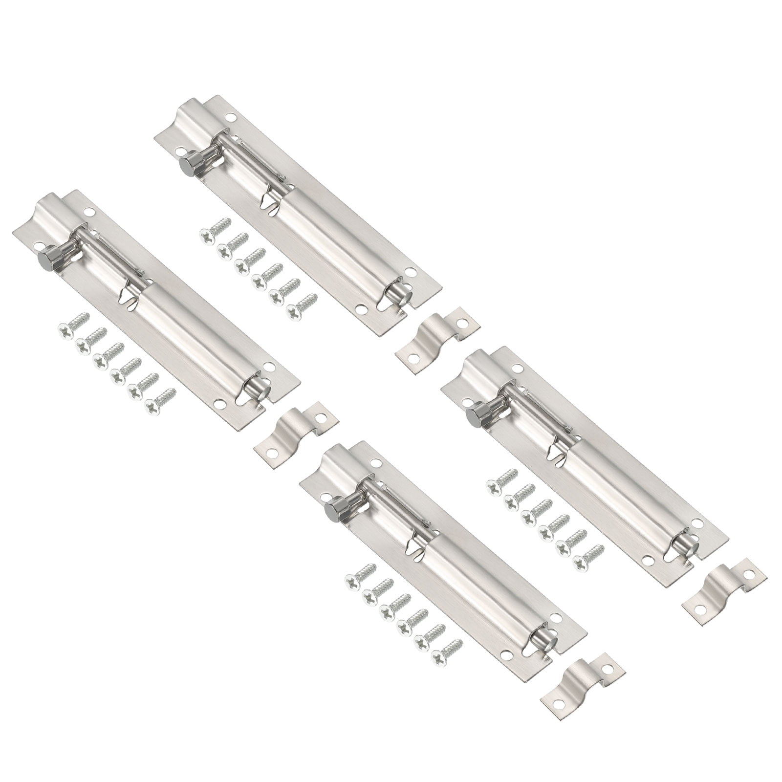Uxcell Door Barrel Bolt Latch 4 inch 4 Pack Stainless Steel Security ...