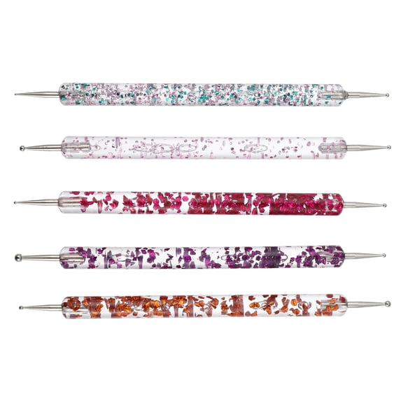Unique Bargains Double Ended Nail Art Pen 5 Pcs Faux Crystal Handle ...