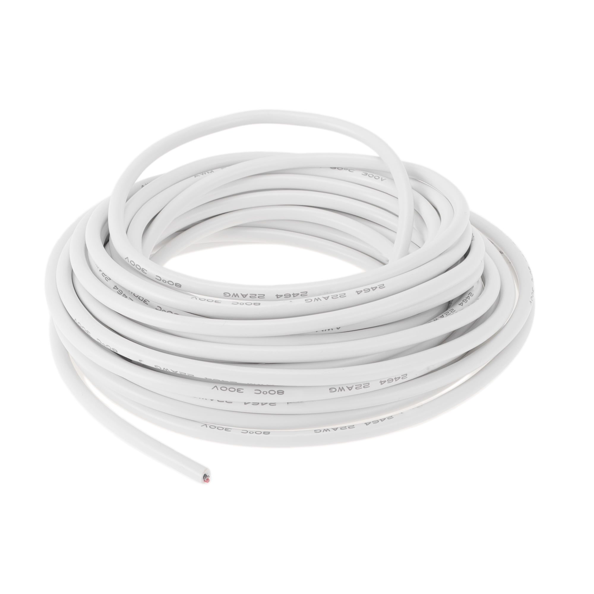 Unique Bargains Electrical Ground Wire Automotive Power Wire 33FT White ...