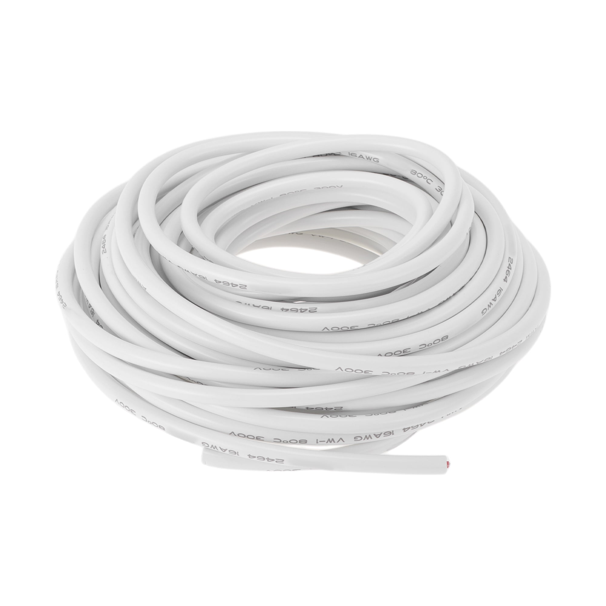 Unique Bargains Electrical Ground Wire Automotive Power Wire 49FT White ...