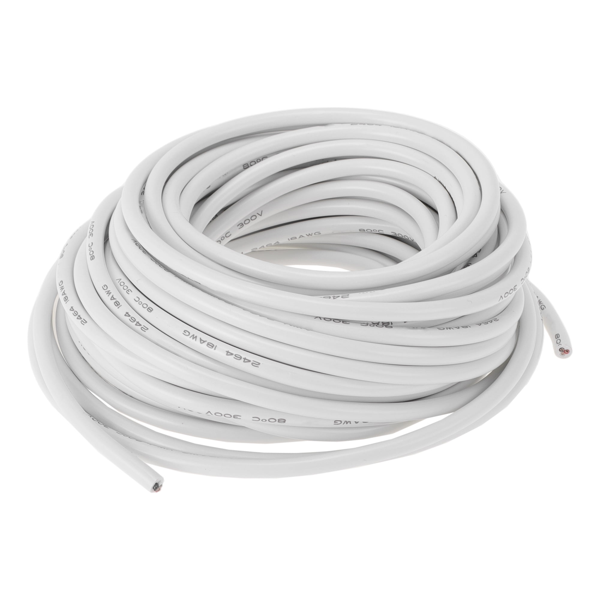 Unique Bargains Electrical Ground Wire Automotive Power Wire 49FT White ...