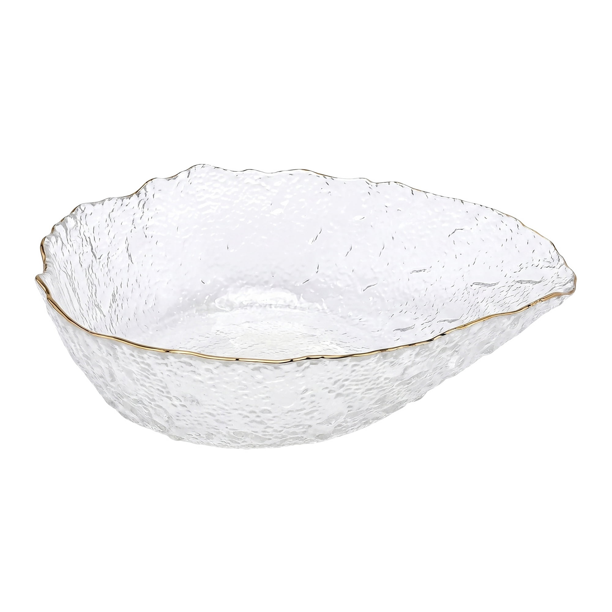 Unique Bargains Elegant Glass Teardrop Decorative Bowl Clear Gold Edge ...