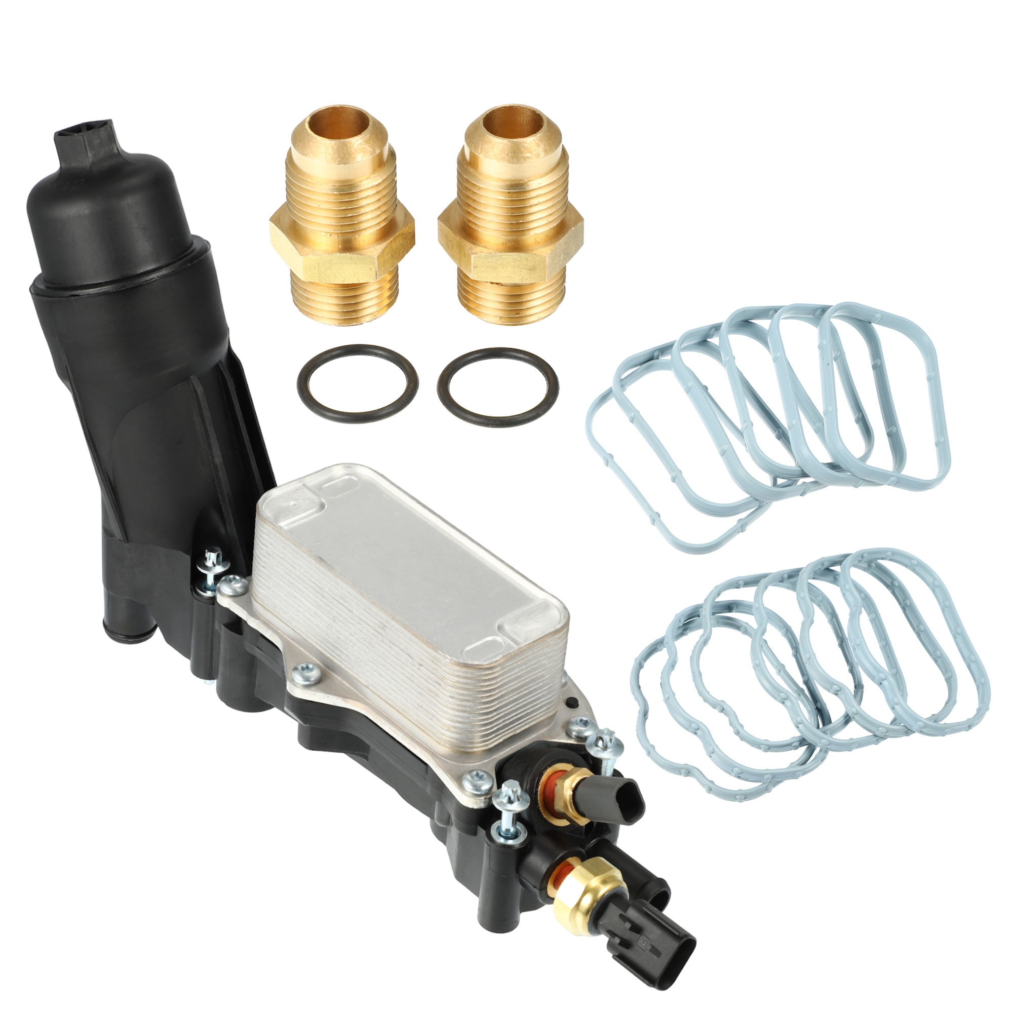Unique Bargains Engine Oil Cooler Housing with Graskets Sensor Assembly ...