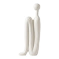 Unique Bargains Exquisite Thinking Man Statue Decorative BookEnds White ...