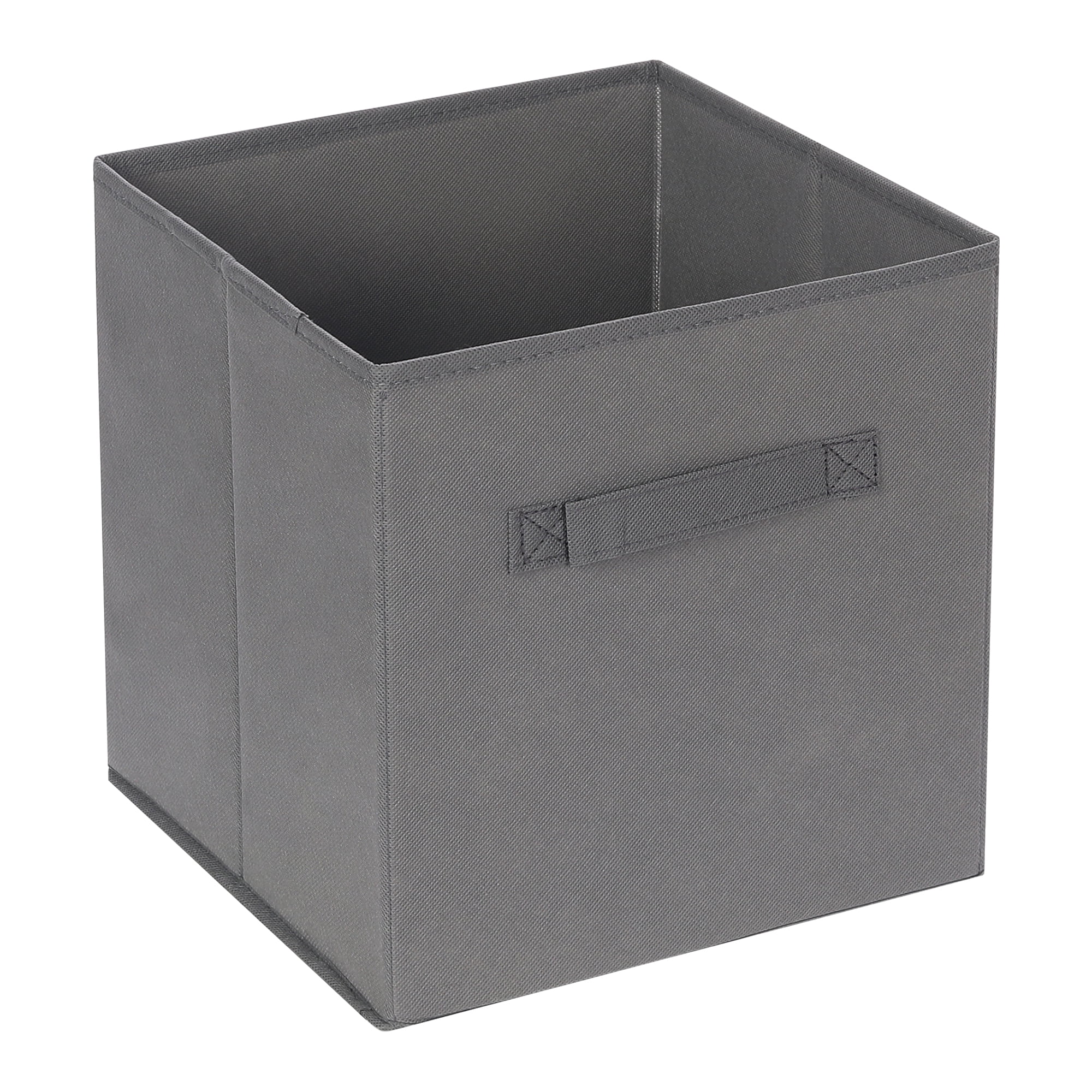 Unique Bargains Grey Fabric Storage Cube Organizer Bin Collapsible ...