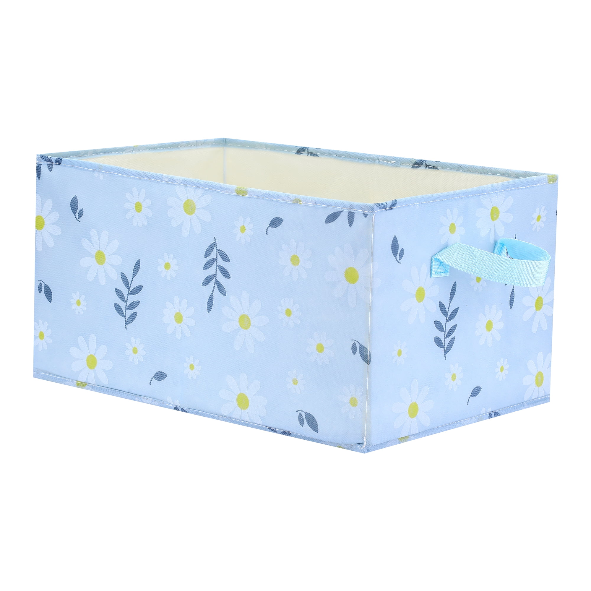 Unique Bargains Fabric Storage Cube Storage Bin Storage Basket Blue 17. ...