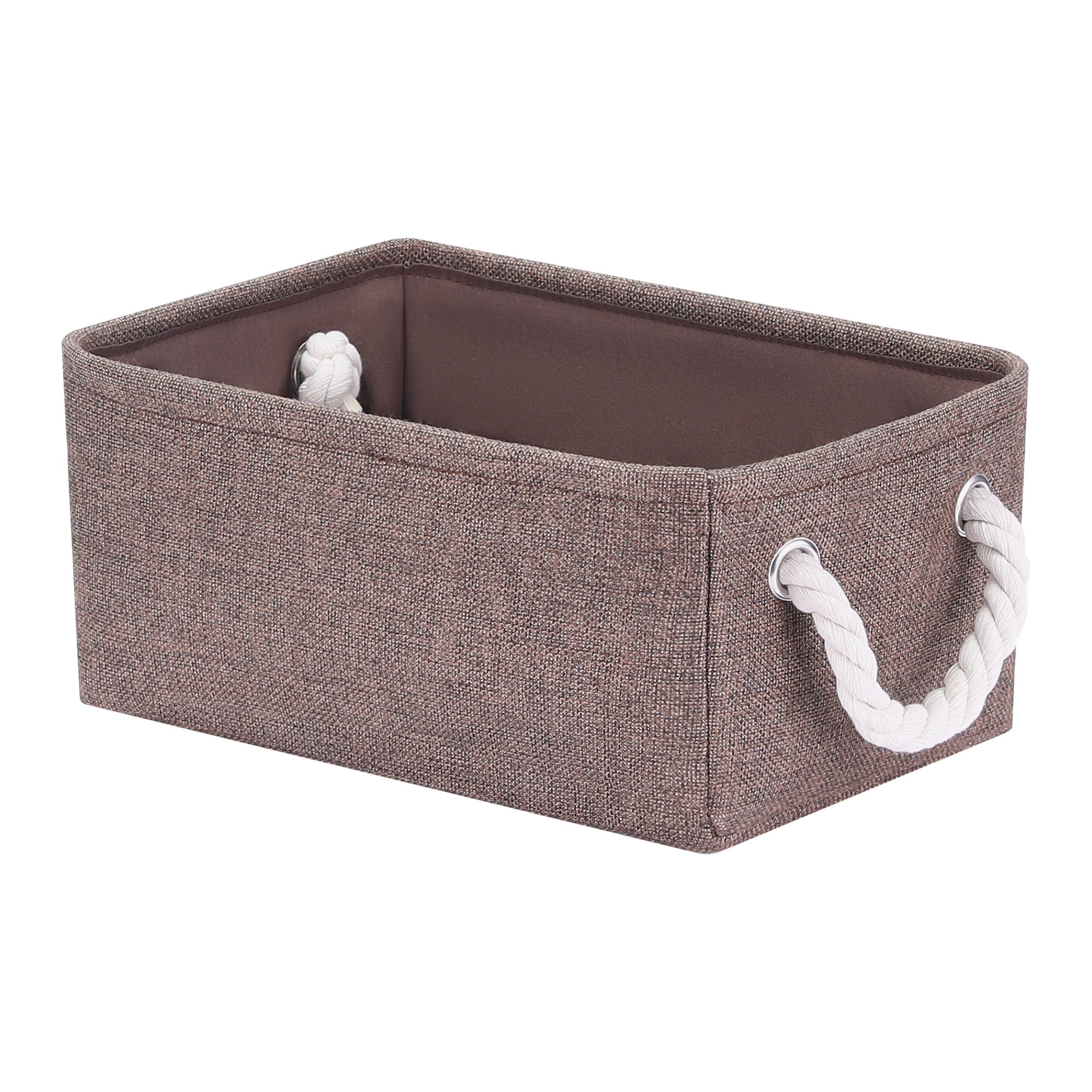 Unique Bargains Fabric Storage Cube Storage Bin Storage Basket Brown 12 ...