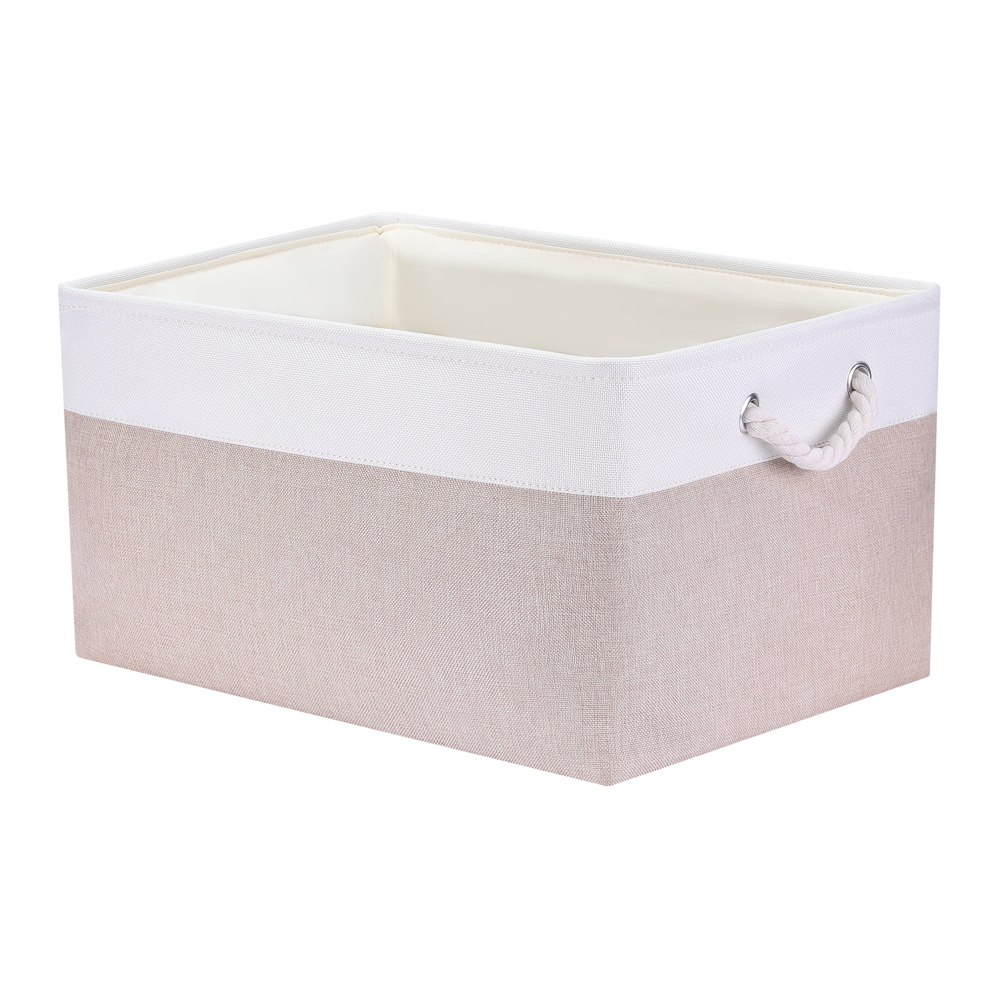Unique Bargains Fabric Storage Cube Storage Bin Storage Basket White ...