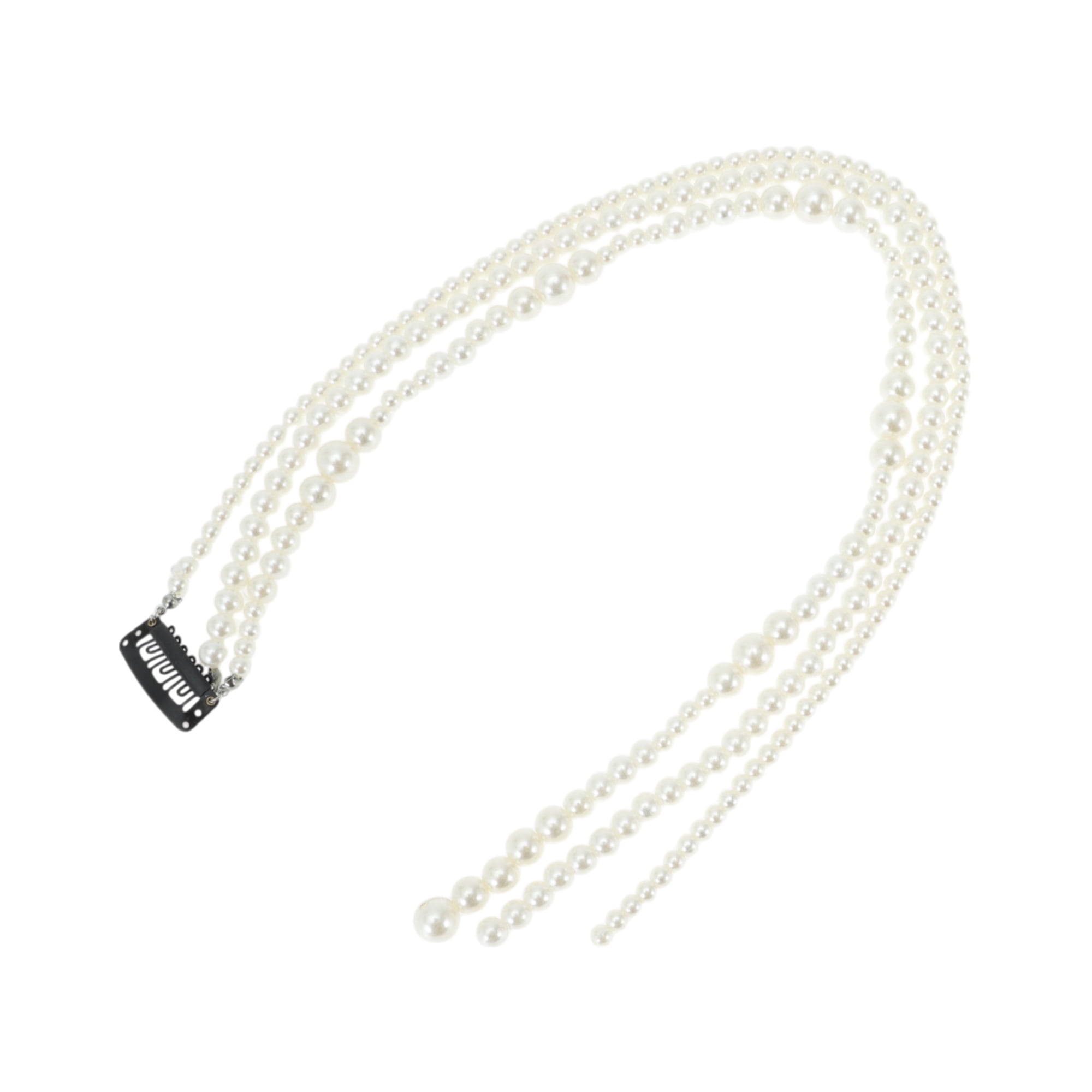 Unique Bargains Fashion Faux Pearl Braided Hair Chain for Women White 1 ...