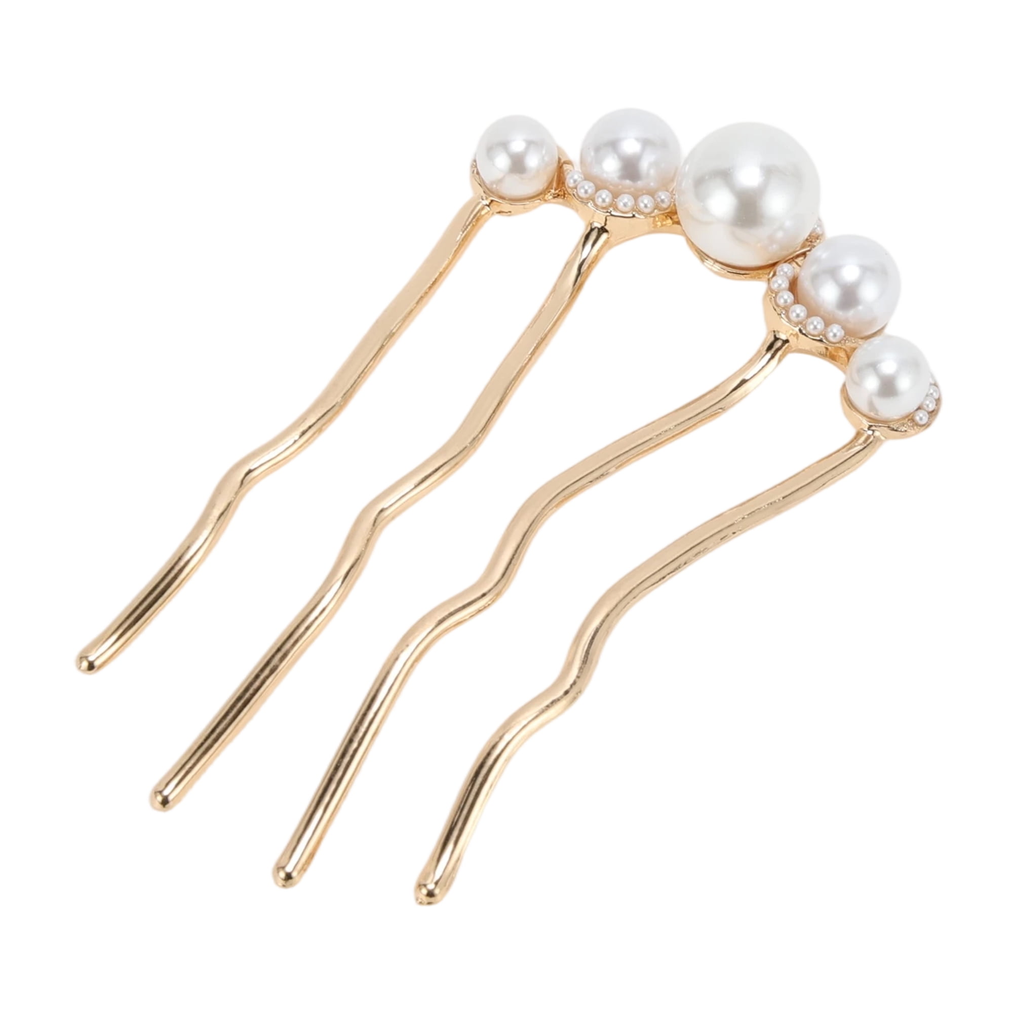 Unique Bargains Fashion U-shaped Faux Pearls Decorative Hairpin for ...