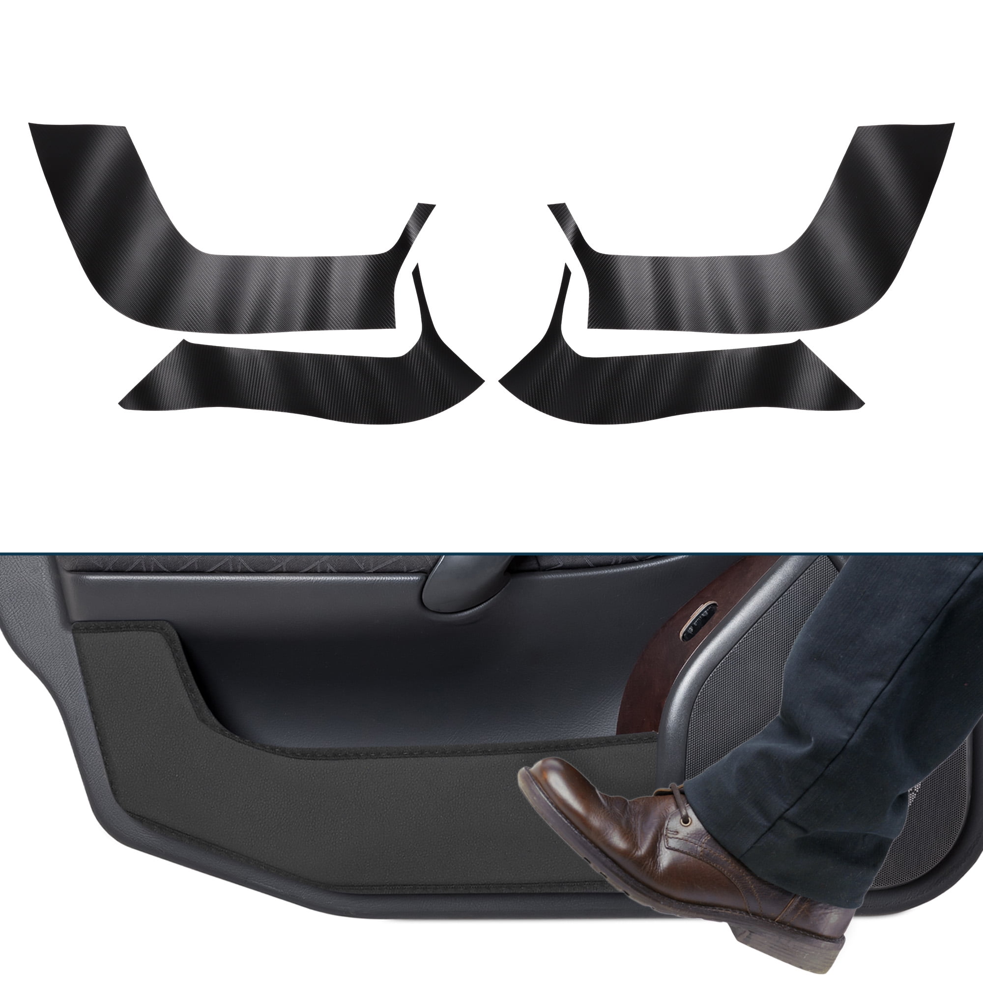Unique Bargains Faux Leather Car Door Anti Kick Pad Sticker for TOYOTA ...