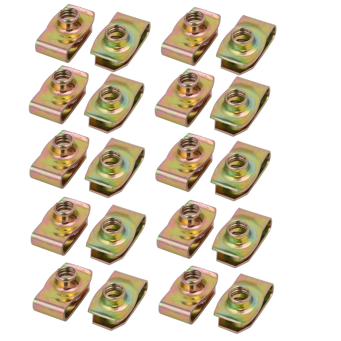 Unique Bargains Fit M8 Screw 65Mn Spring Steel Zinc Plated U Nut Brass ...