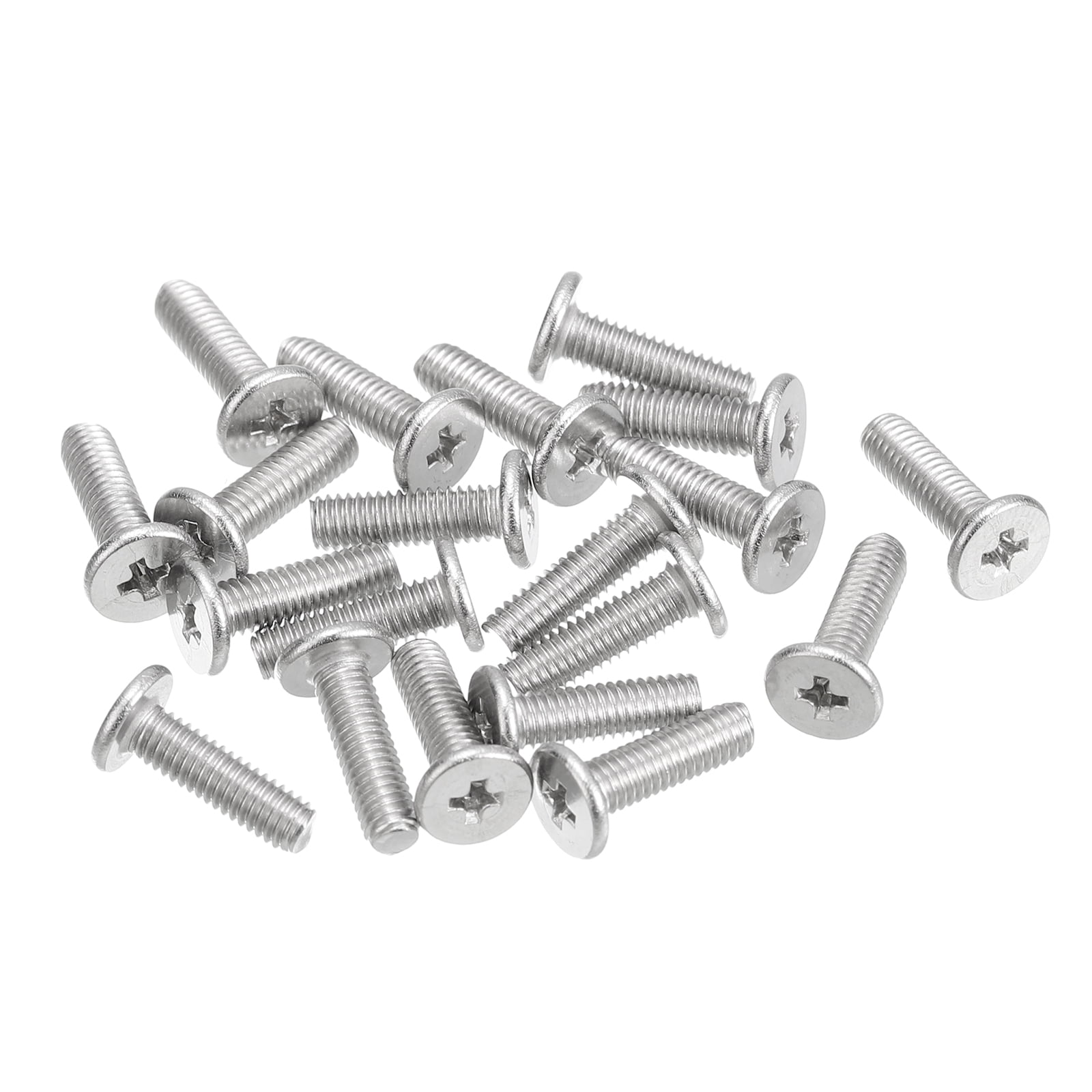 Unique Bargains Flat Round Head Phillips Drive Machine Screws Silver ...
