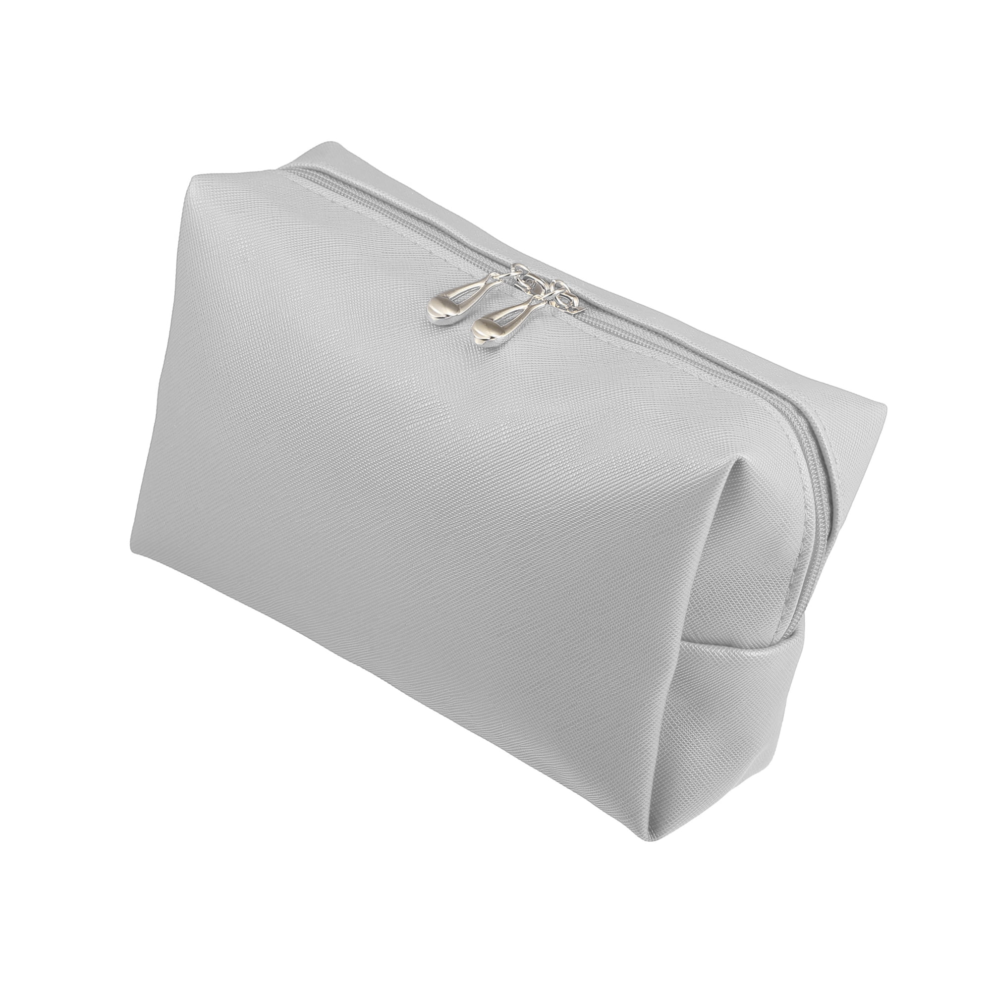 Unique Bargains Floral Makeup Bag Zipper Flower Cosmetic Pouch Silver ...