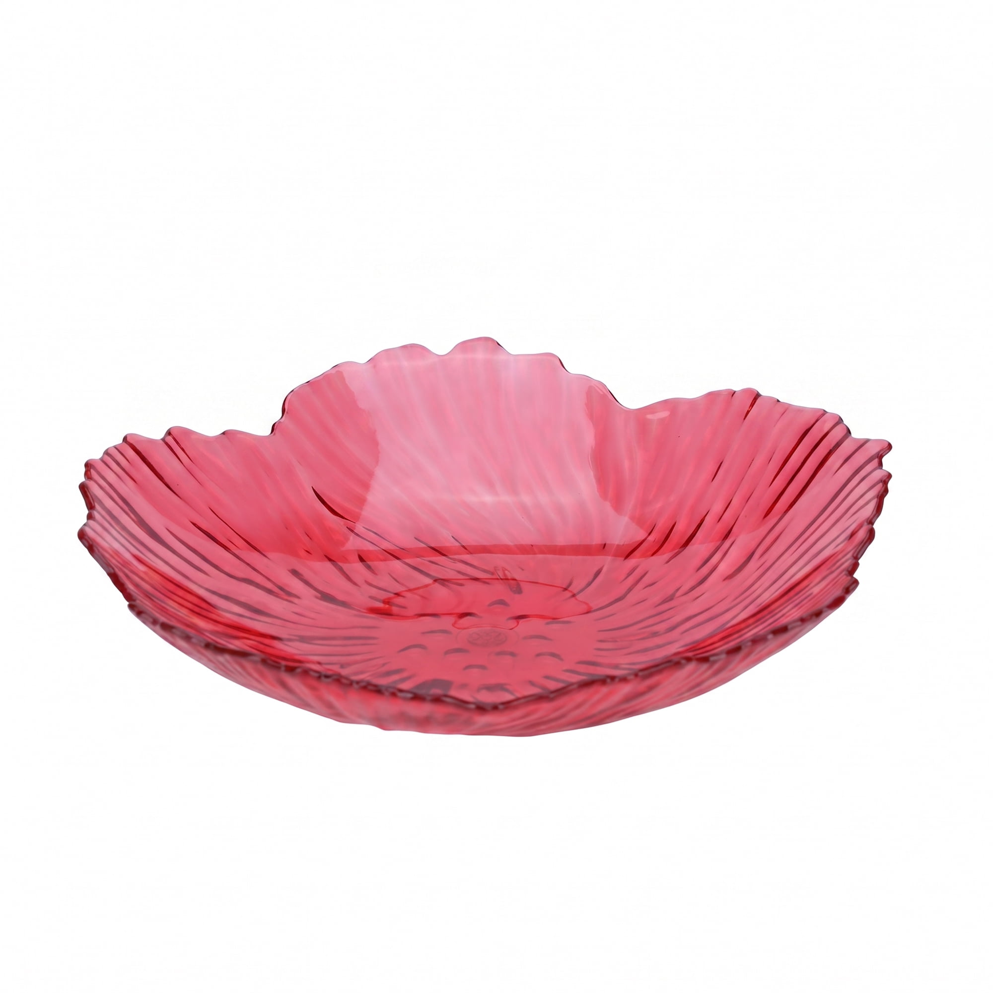 Unique Bargains Flower Petal Shaped Trinket Scalloped Tray Red 6.3"L x ...
