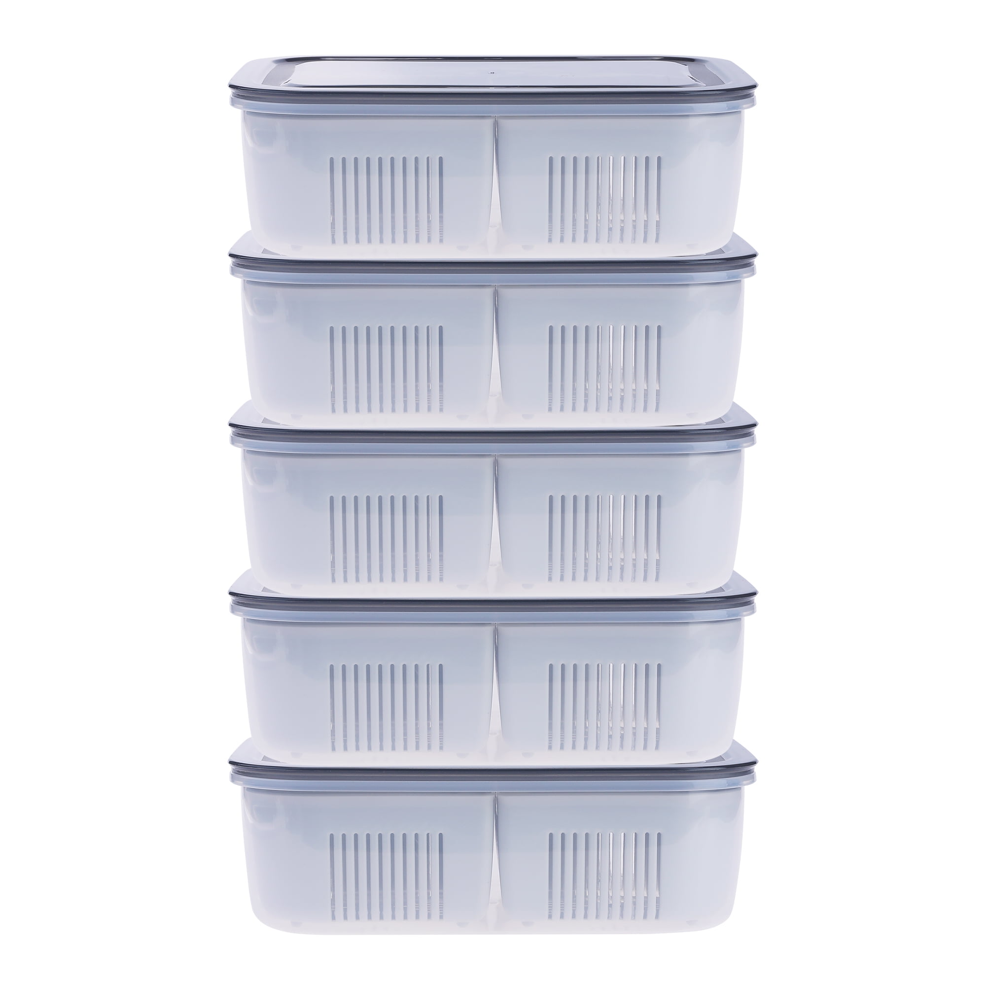 Unique Bargains Food Storage Containers Meal Prep 5 Packs 4 Grids ...