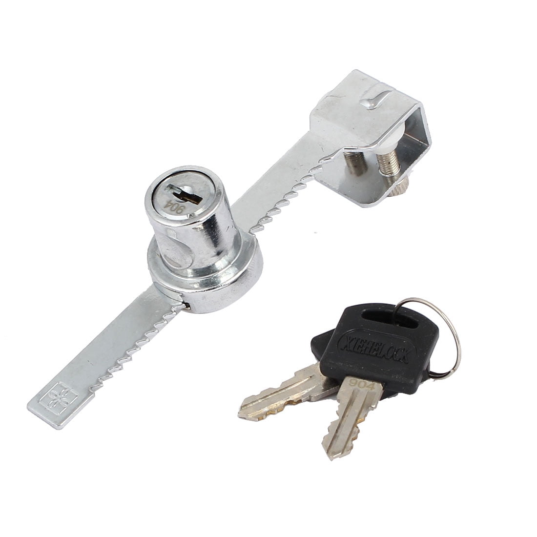 Unique Bargains Furniture Showcase Slide Glass Door Lock Locker Silver ...