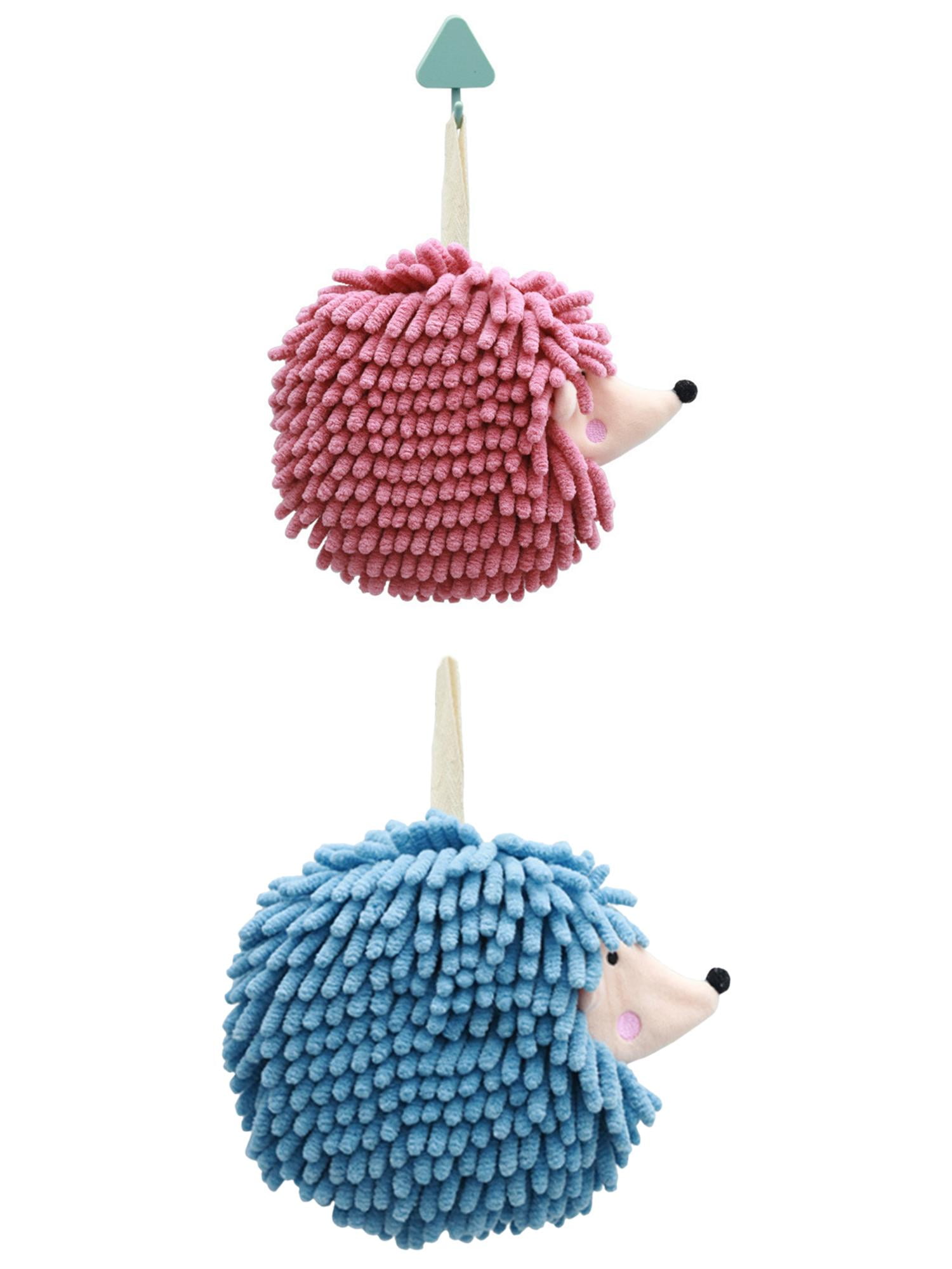 Unique Bargains Fuzzy Ball Hand Towel 2 Pcs Soft Chenille Towels 7" x 7 ...