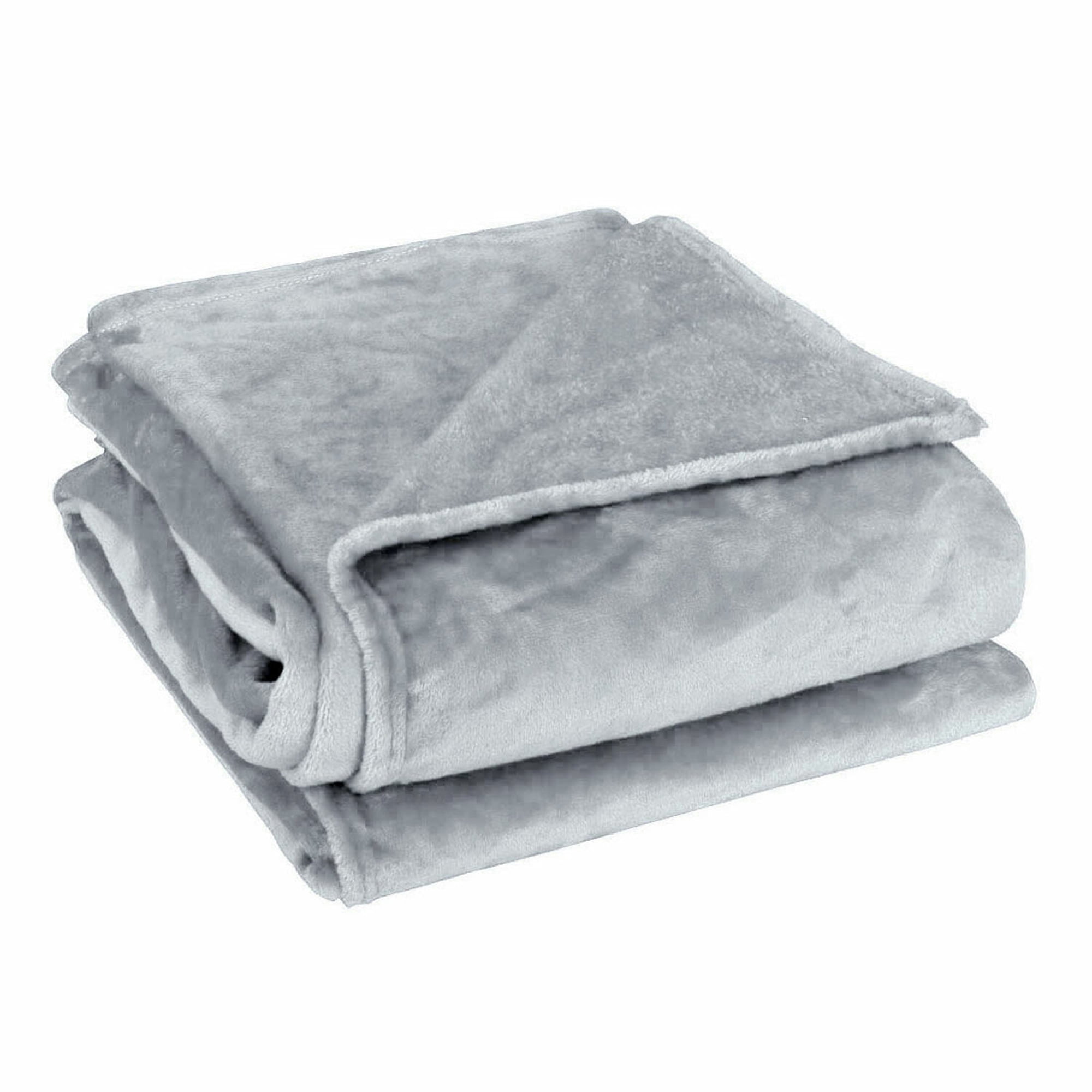 Unique Bargains Fuzzy Plush Flannel Fleece Throw Blanket Light Gray 71 ...