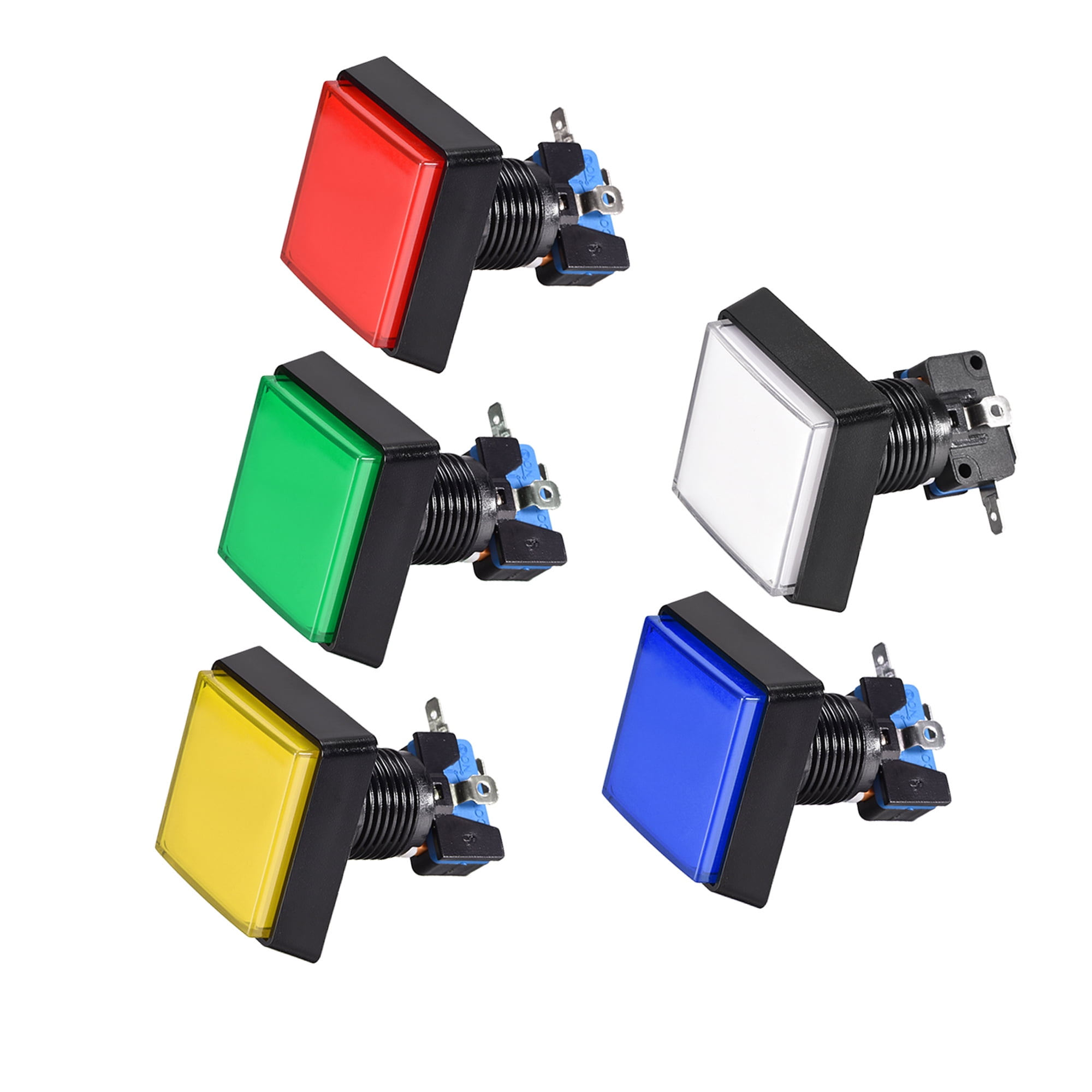 Unique Bargains Game Push Button 50x50 Square 12V LED Illuminated Push Button Switch w Micro ...