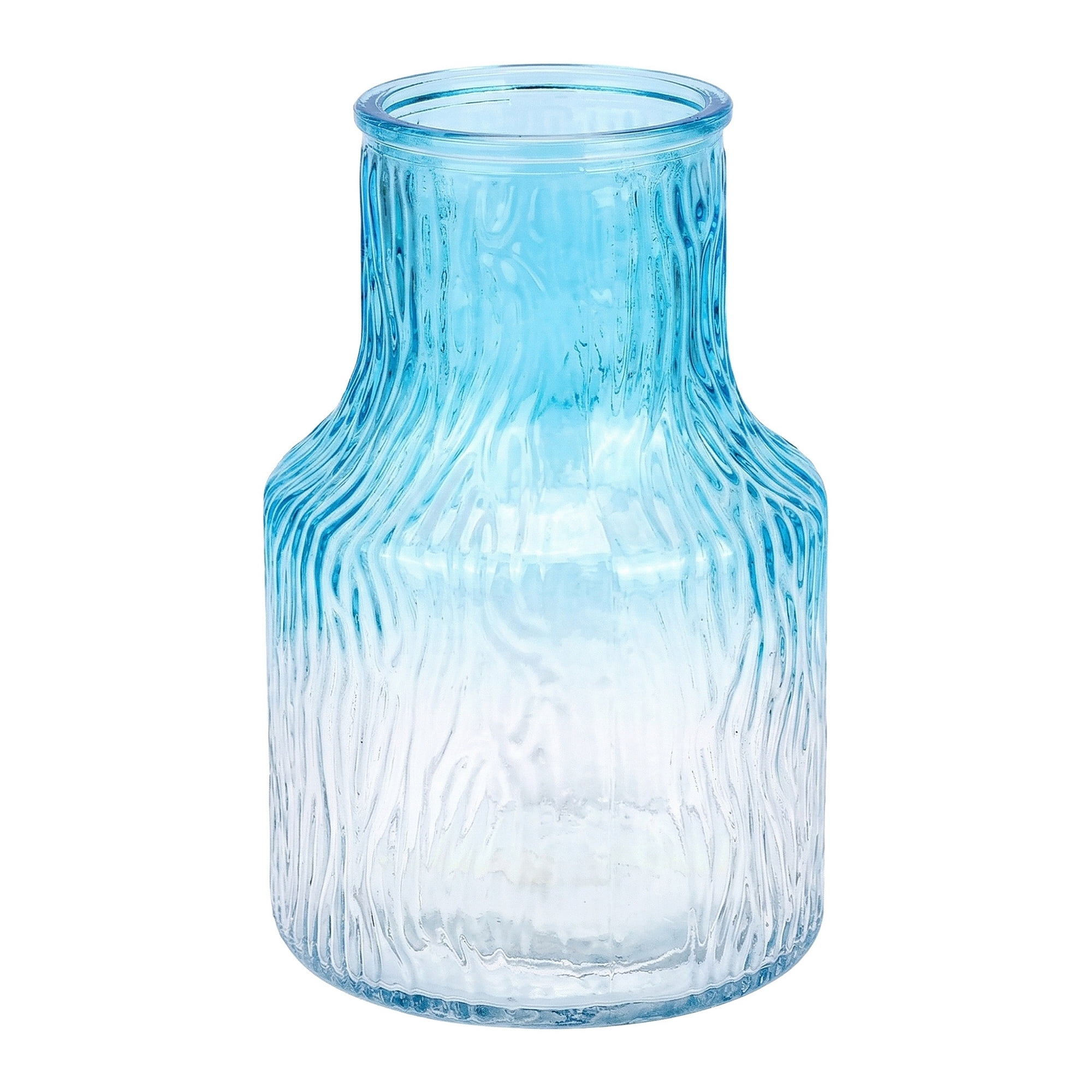 Unique Bargains Geometric Wide Mouth Thickened Flower Vase Blue 5.3"L x ...