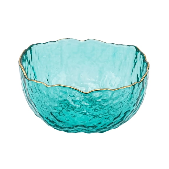Unique Bargains Glacier Bowl Wavy Pedestal for Home Decor Lake Blue 5.1 ...
