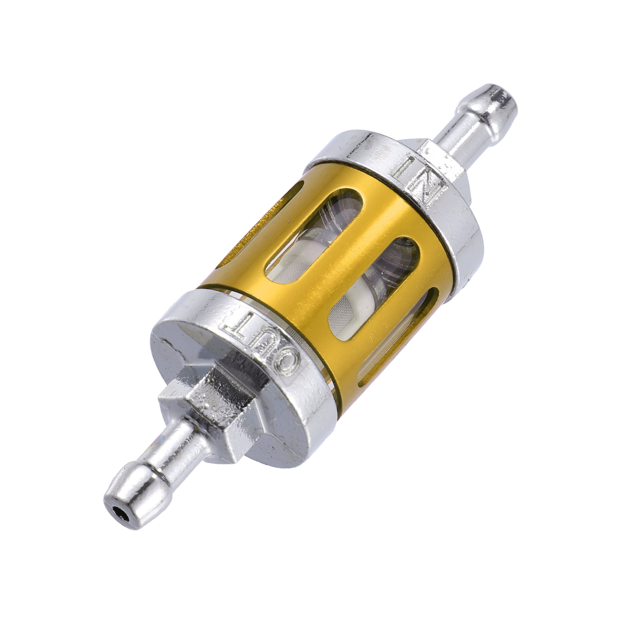 Unique Bargains Gold Tone 8mm Fuel Filters Engine Inline Gas Fuel Line ...