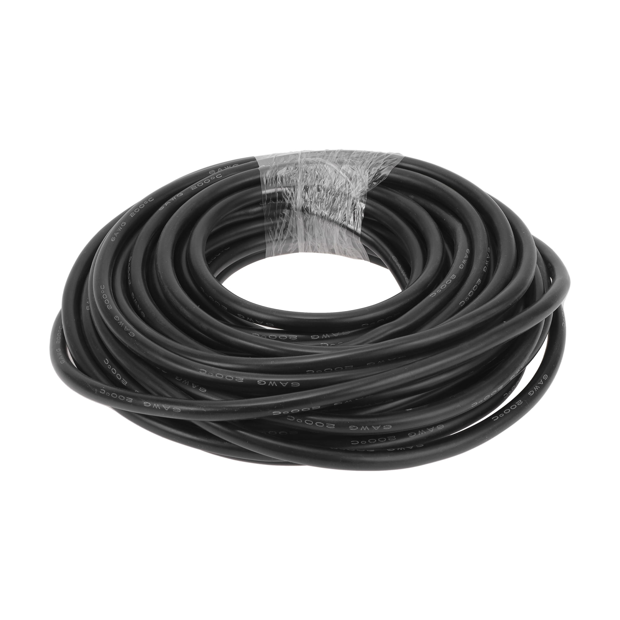 Unique Bargains Ground Wire Power Wire 15m Black TC 1 Pcs 6AWG Fully ...
