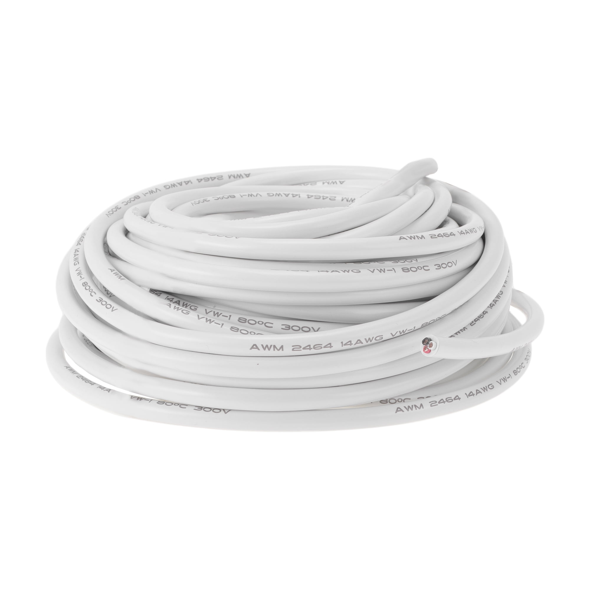 Unique Bargains Ground Wire Power Wire 2100cm White TC 14AWG Fully ...