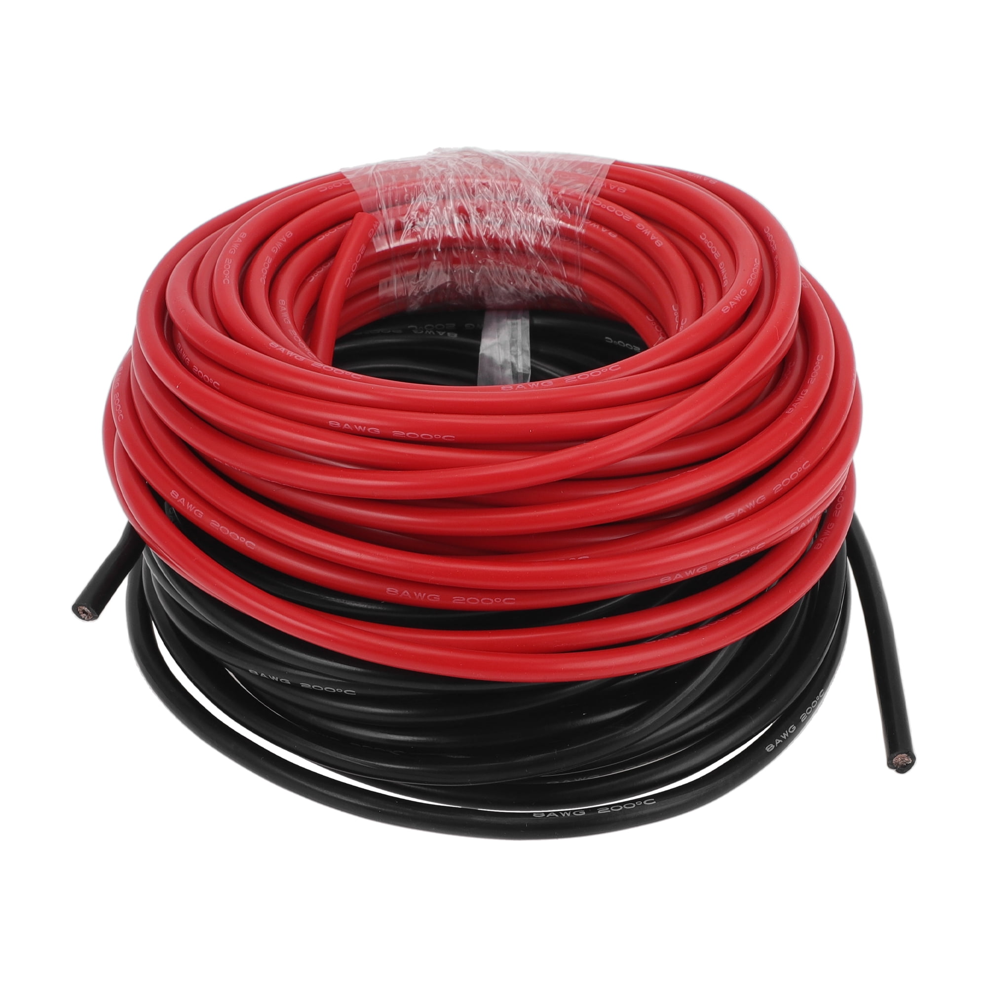 Unique Bargains Ground Wire Power Wire 30m Black Red TC 1 Set 8AWG ...