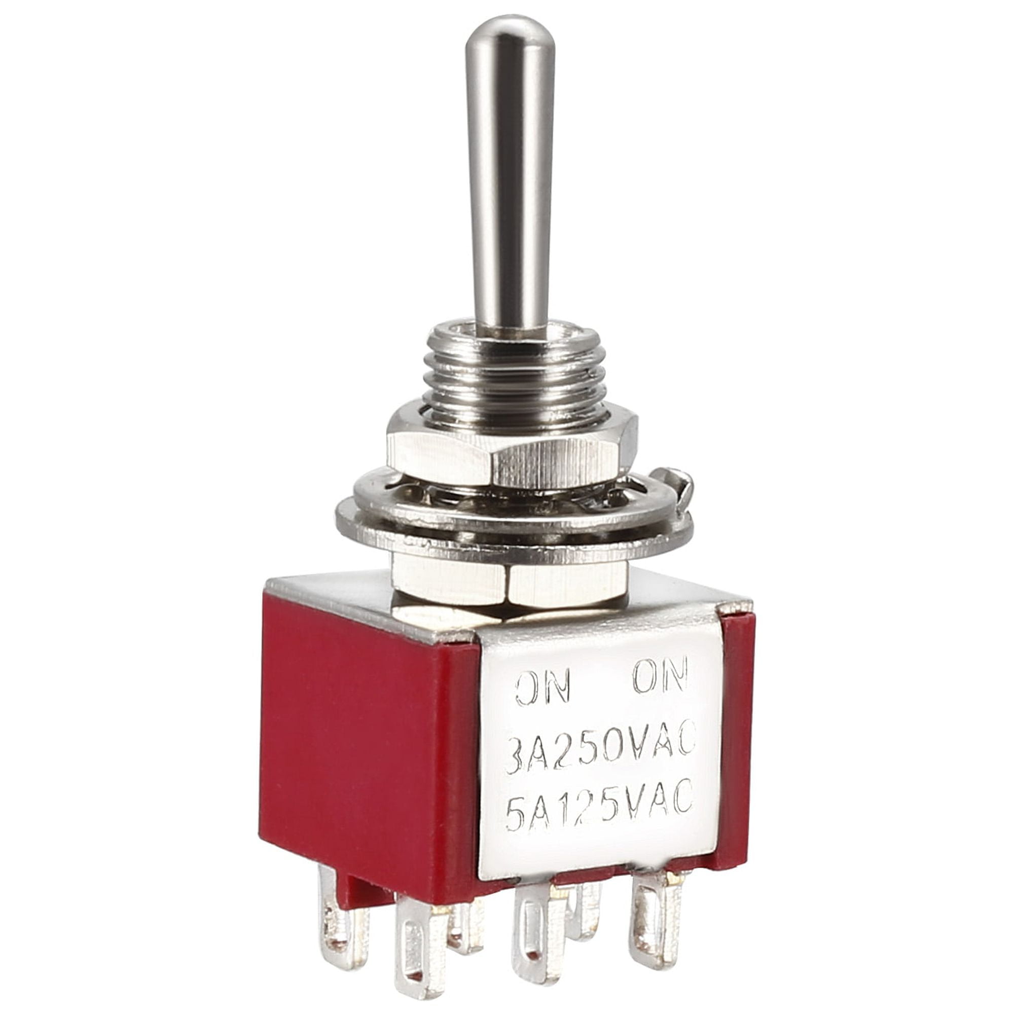 Unique Bargains Guitar Mini Latching Toggle Switch DPDT 2 Position 6Pin ...