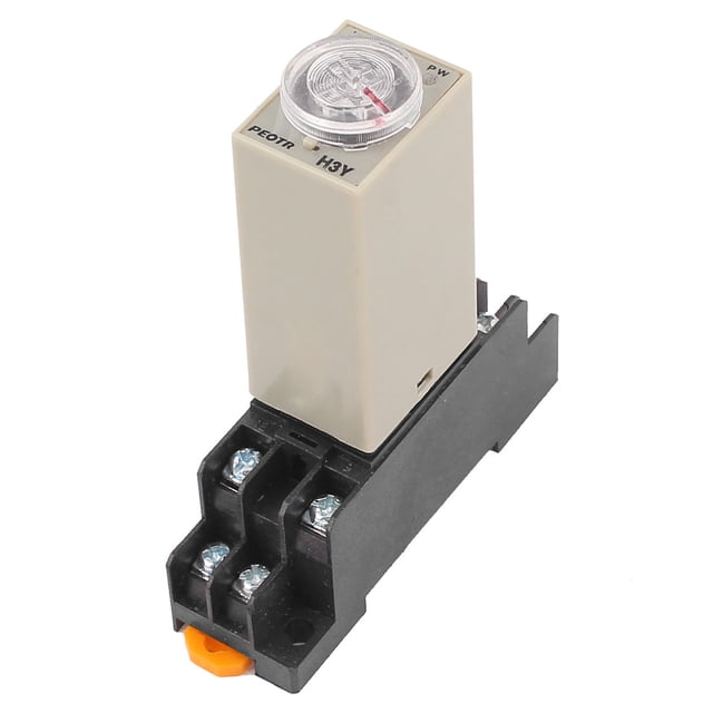 Unique Bargains H3Y-2 110V DPDT 10S Rotary Knob 8 Terminals Delay Timer ...