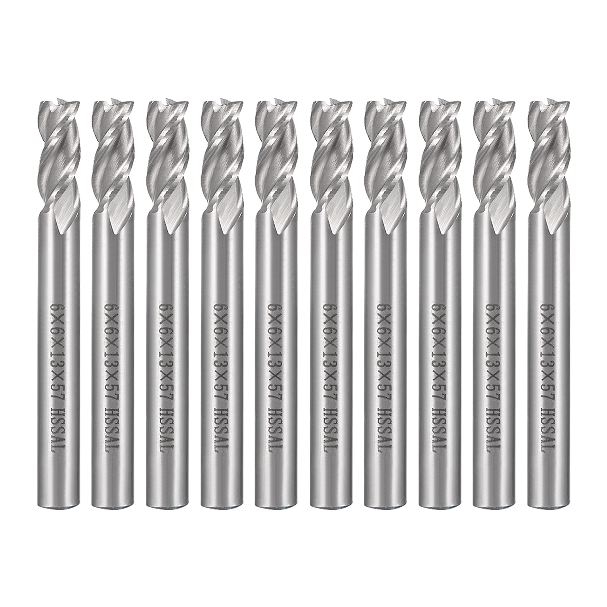 Unique Bargains HSS-AL 3-Flute Straight End Mill Cutter CNC Router Bit ...