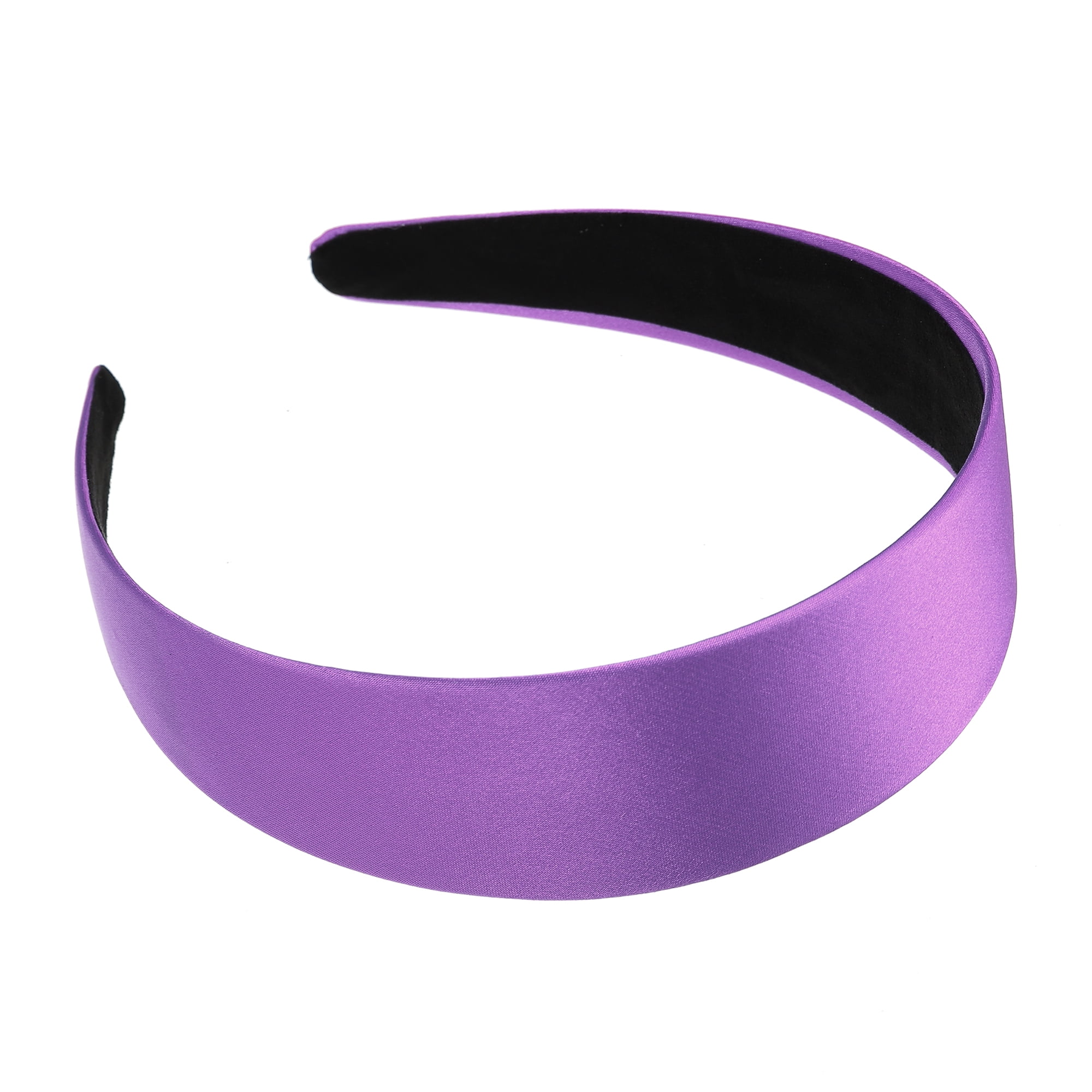 Unique Bargains Hair Headband Wide Satin Headband for Women Girl Purple ...