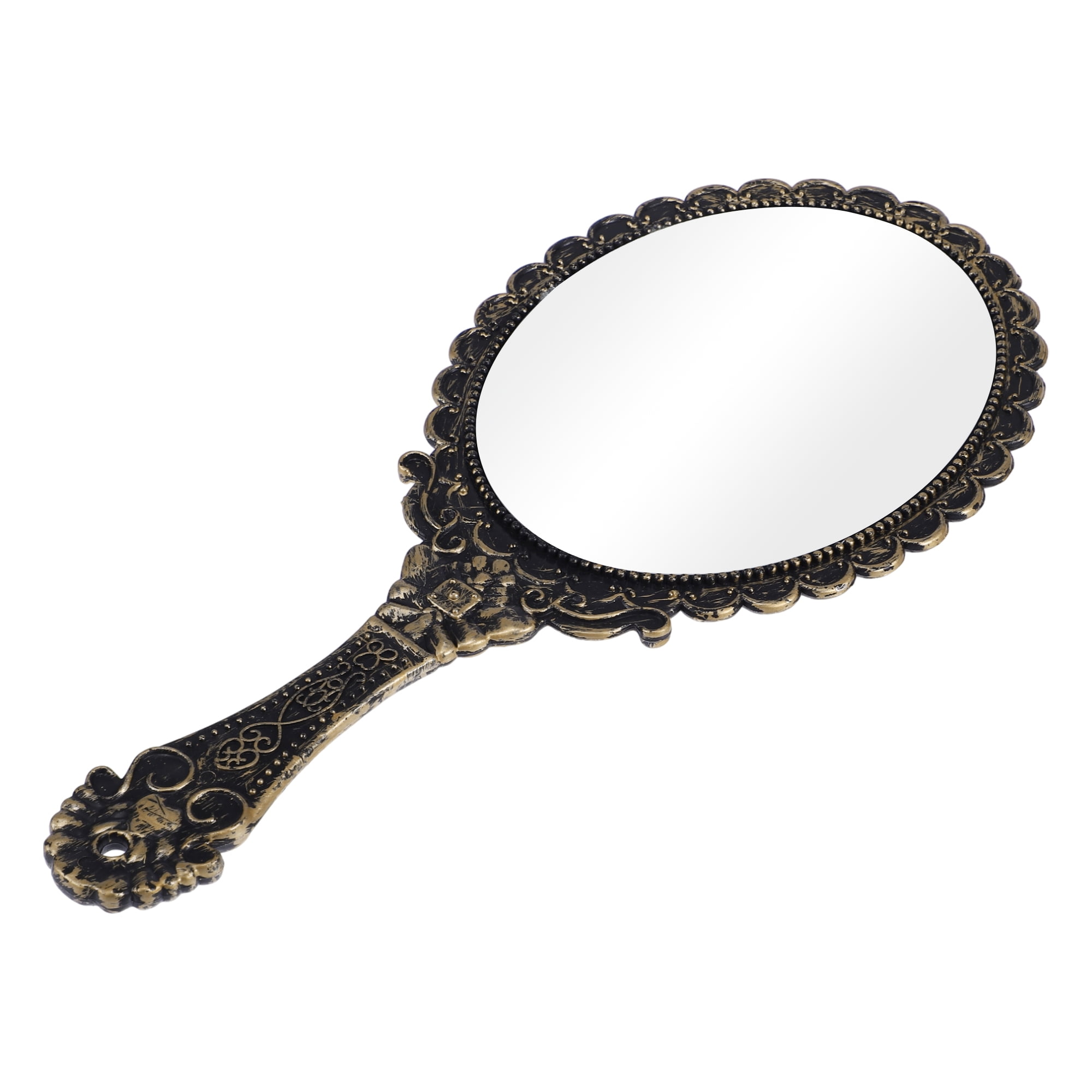 Hand Mirror with Handle Embossed Handheld Mirror Single-Sided Hand ...