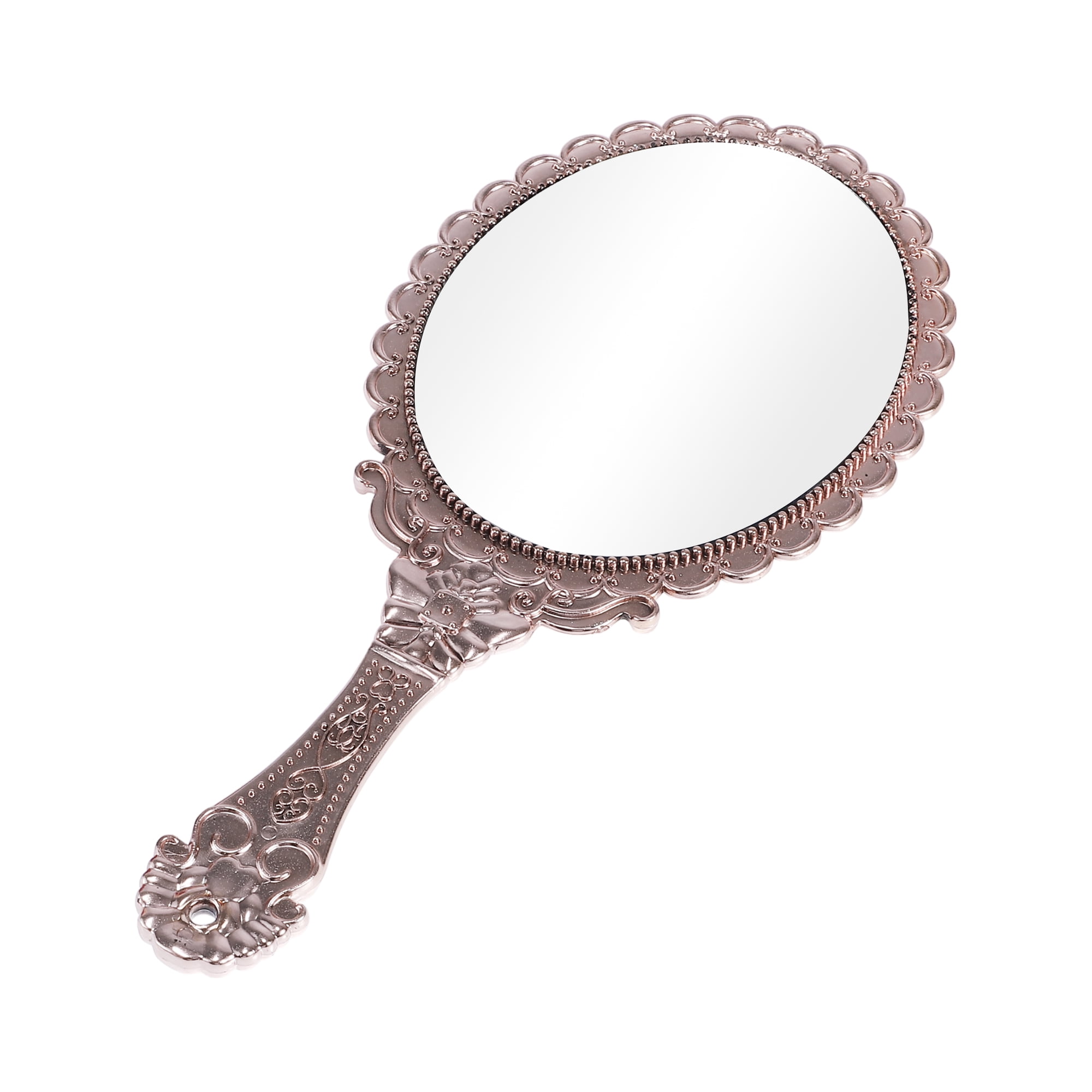 Hand Mirror with Handle Embossed Handheld Mirror Single-Sided Hand ...