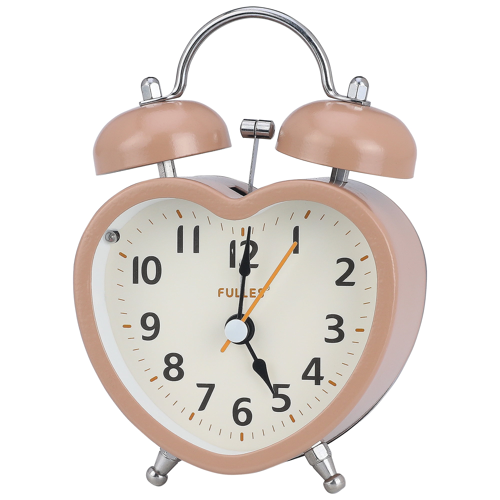Unique Bargains Heart Shape Design Mechanical Alarm Clock Brown 5.1"L x ...
