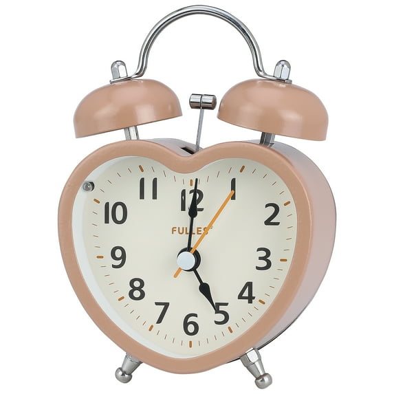 Unique Bargains Heart Shape Design Mechanical Alarm Clock Brown 5.1"L x ...