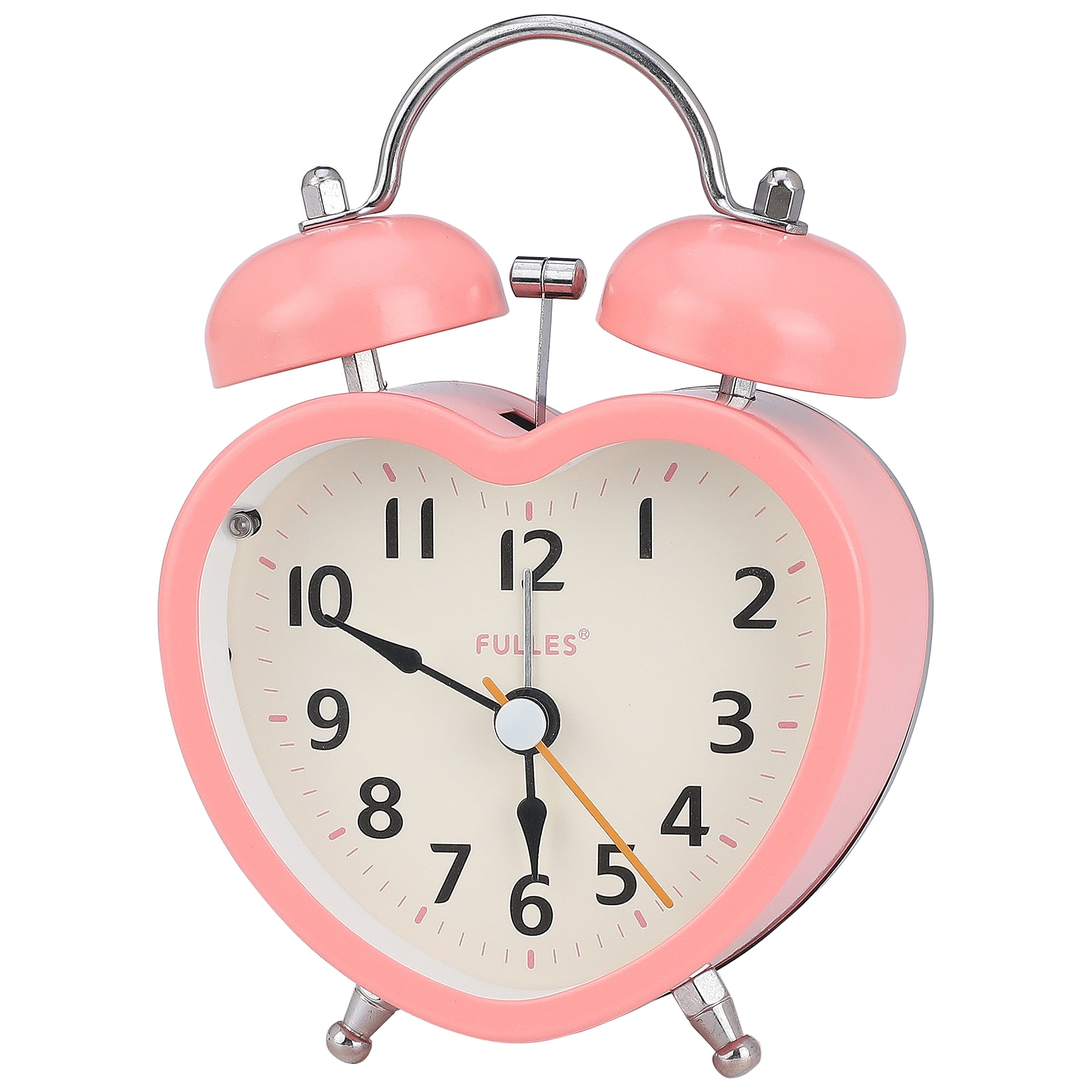 Unique Bargains Heart Shape Design Mechanical Alarm Clock Pink 5.1"L x ...