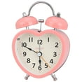 Unique Bargains Heart Shape Design Mechanical Alarm Clock Pink 5.1"L x ...